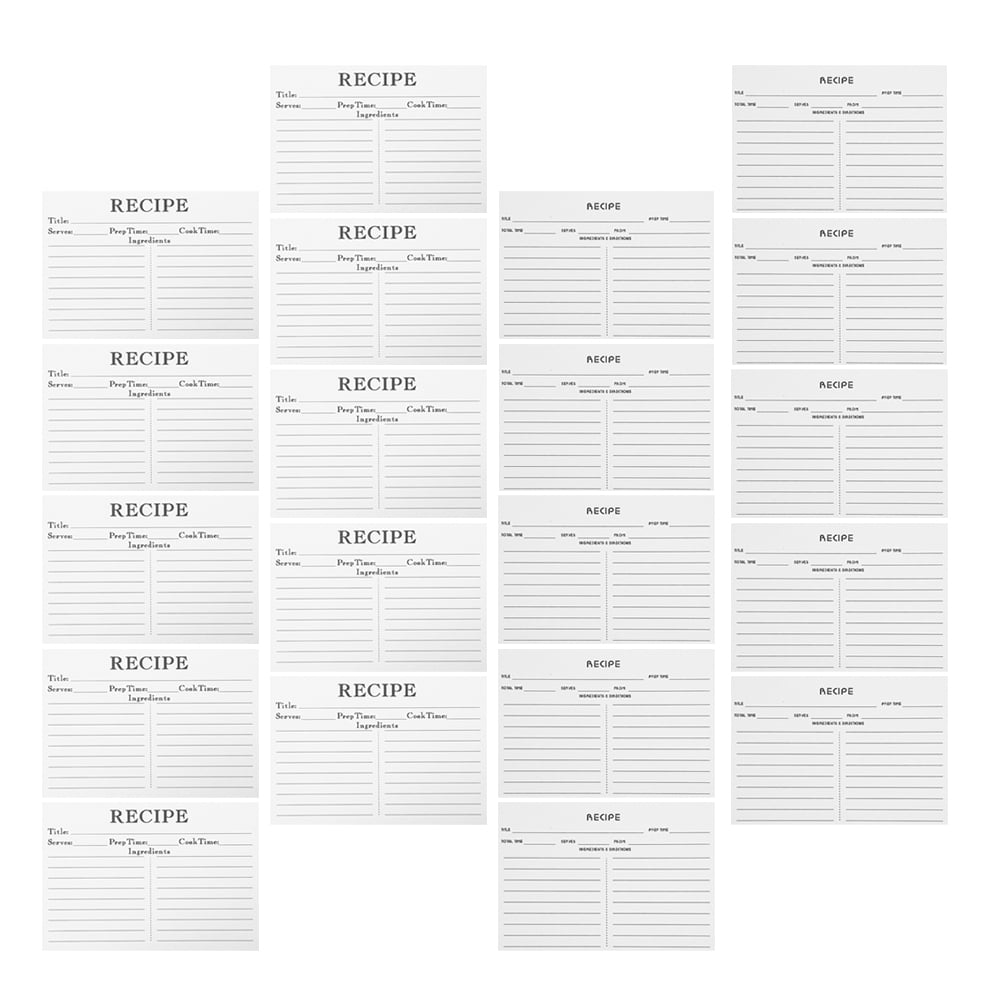 GOOHOCHY 50pcs Wedding Recipe Sheets Blank Recipe Cards for Bridal ...