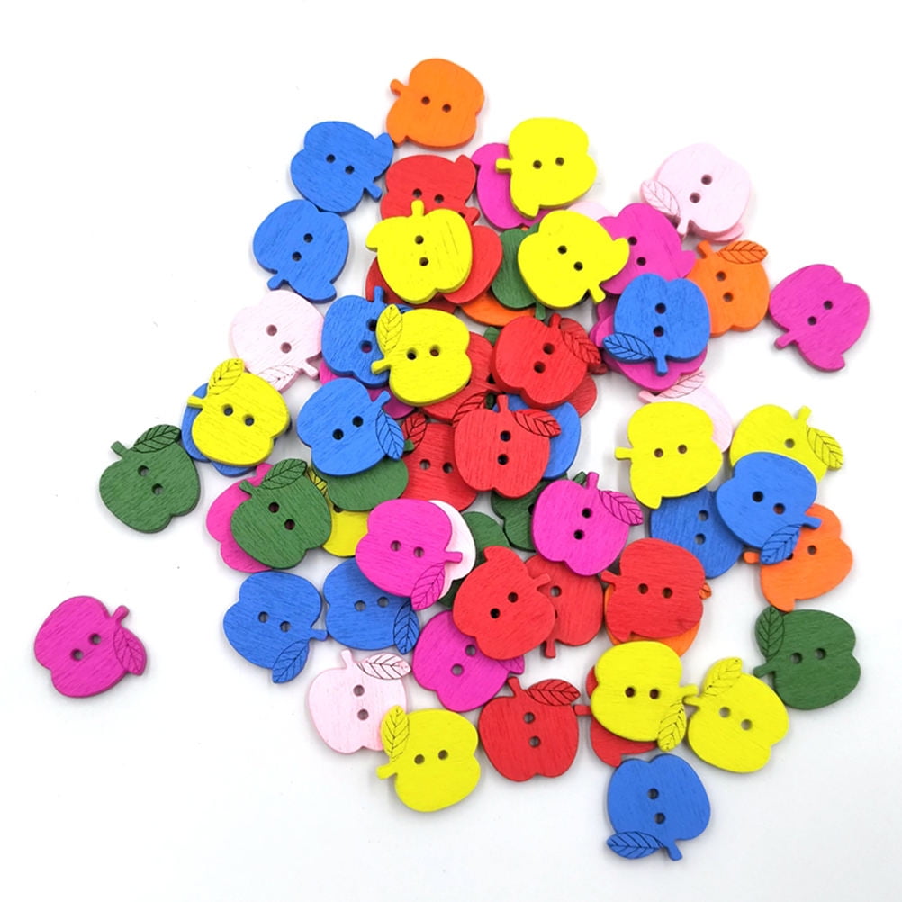 HONMEET small wooden buttons Wood 100 Pcs DIY Artists Craft Projects ...
