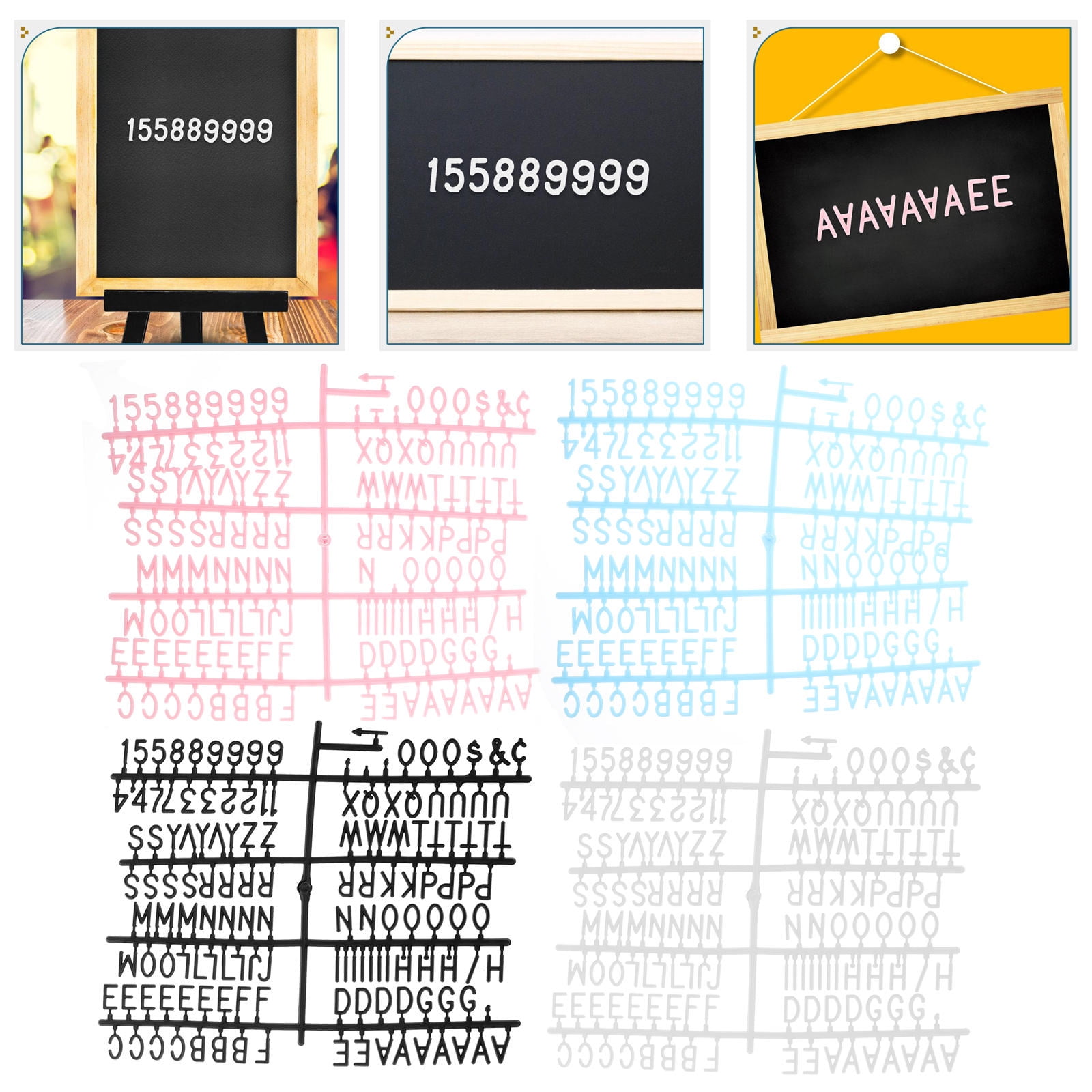 GOOHOCHY 580pcs English Letter Digital Symbol Board Set Simple Plastic ...