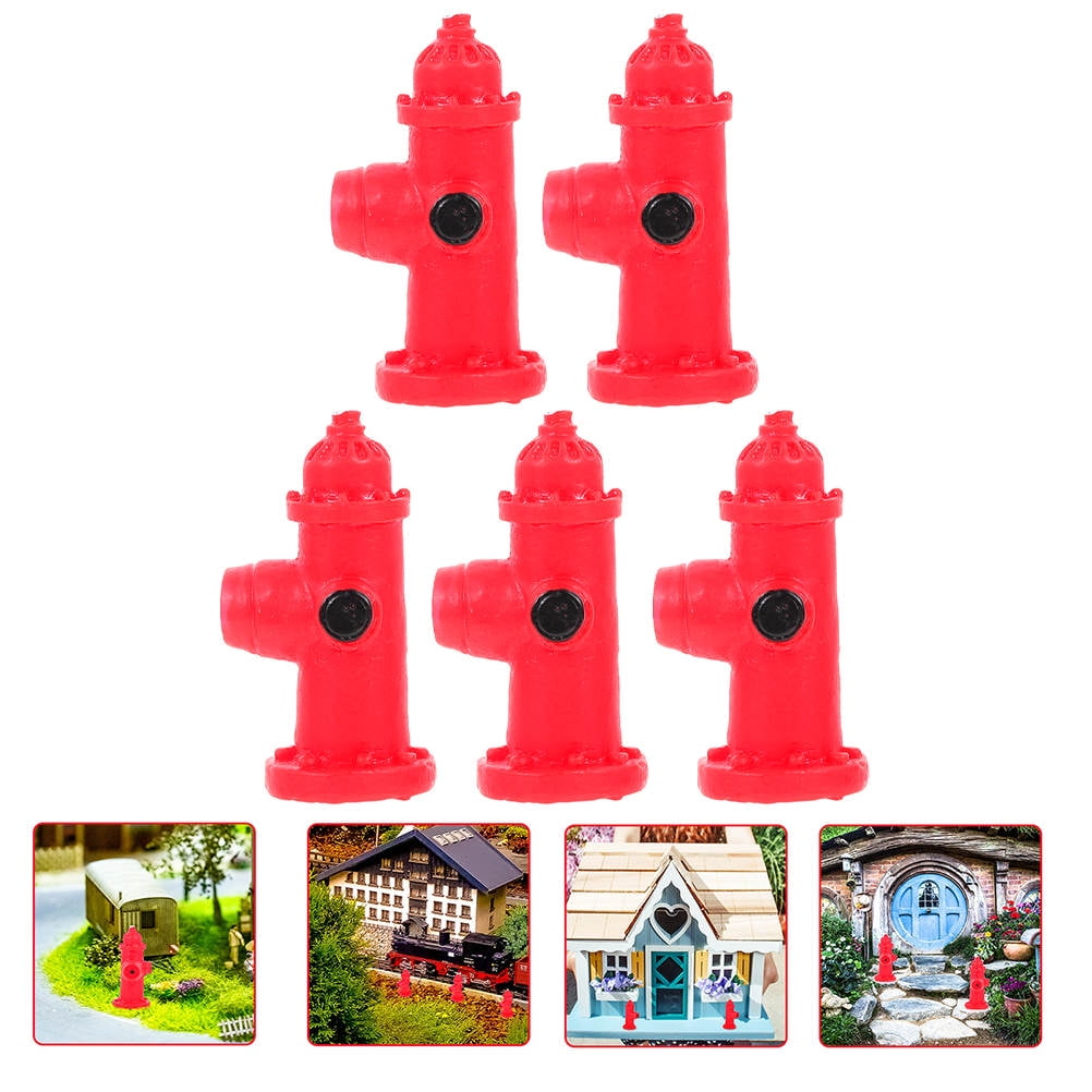 GOOHOCHY 5Pcs Red Resin Fire Hydrant Signs for Collectors Small Plastic ...