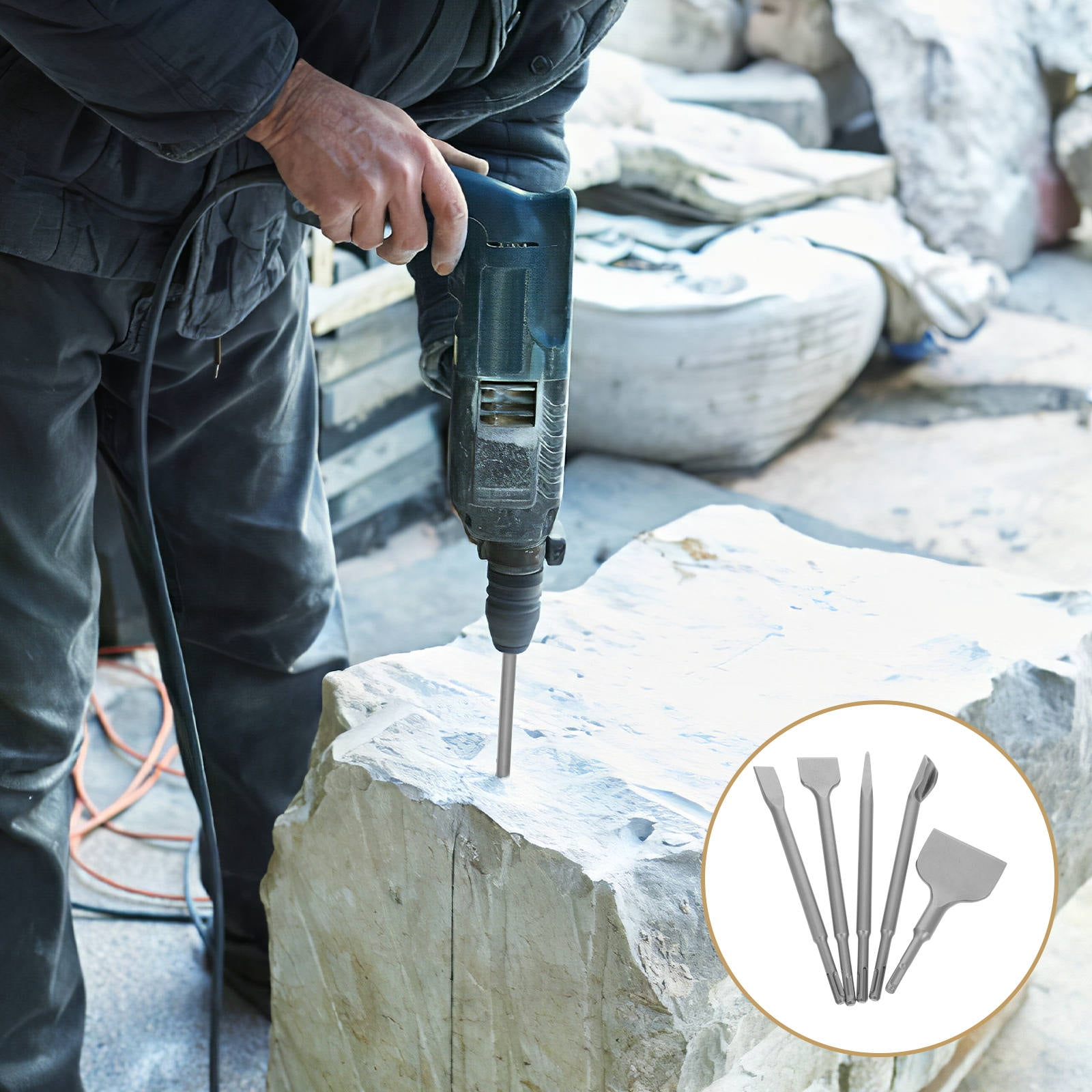 GOOHOCHY 5pcs Chisel Set For Tile Removal Including Tile Chisel Wide ...