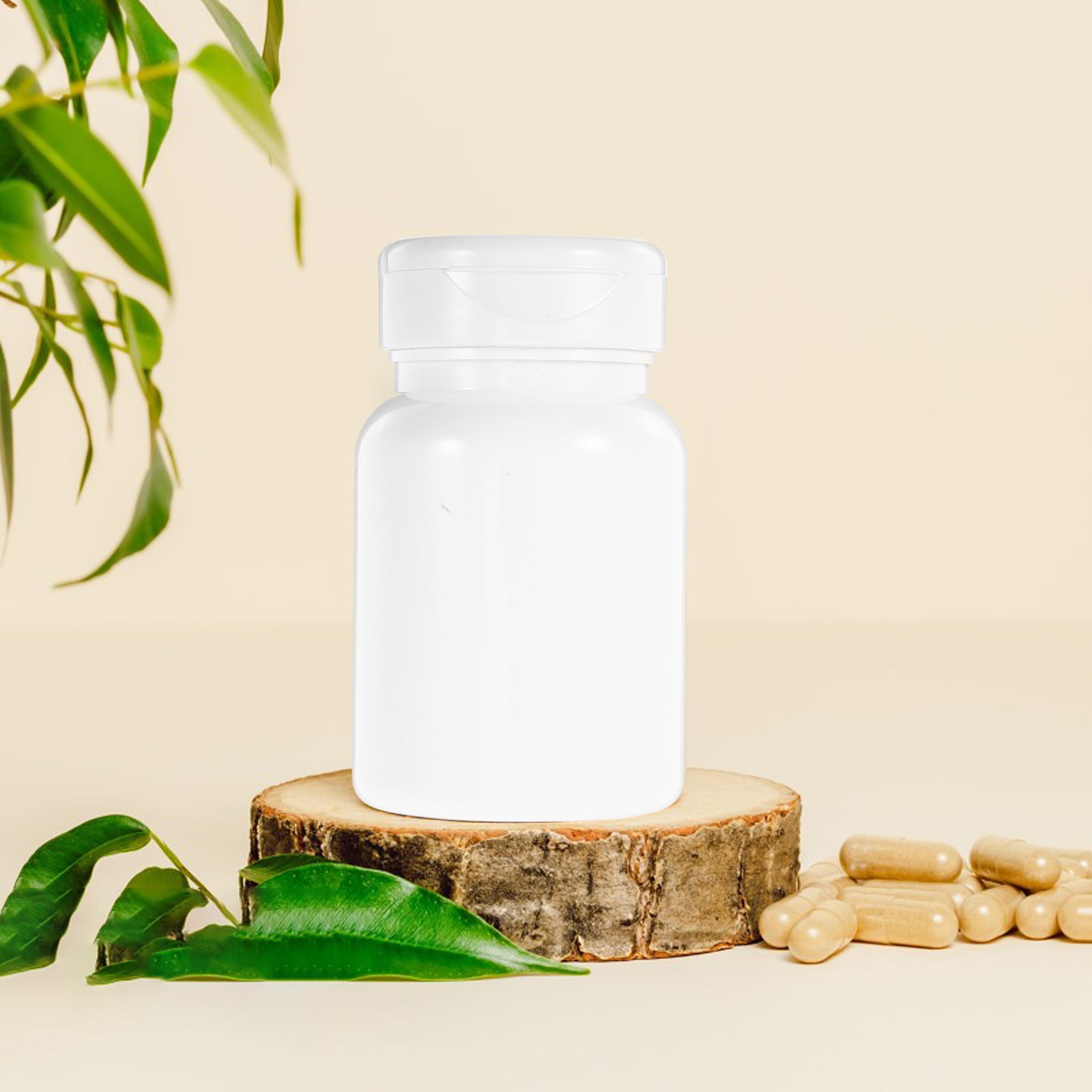 GOOHOCHY 5pcs Empty Pill Bottle Plastic Medicine Bottle Container Solid ...