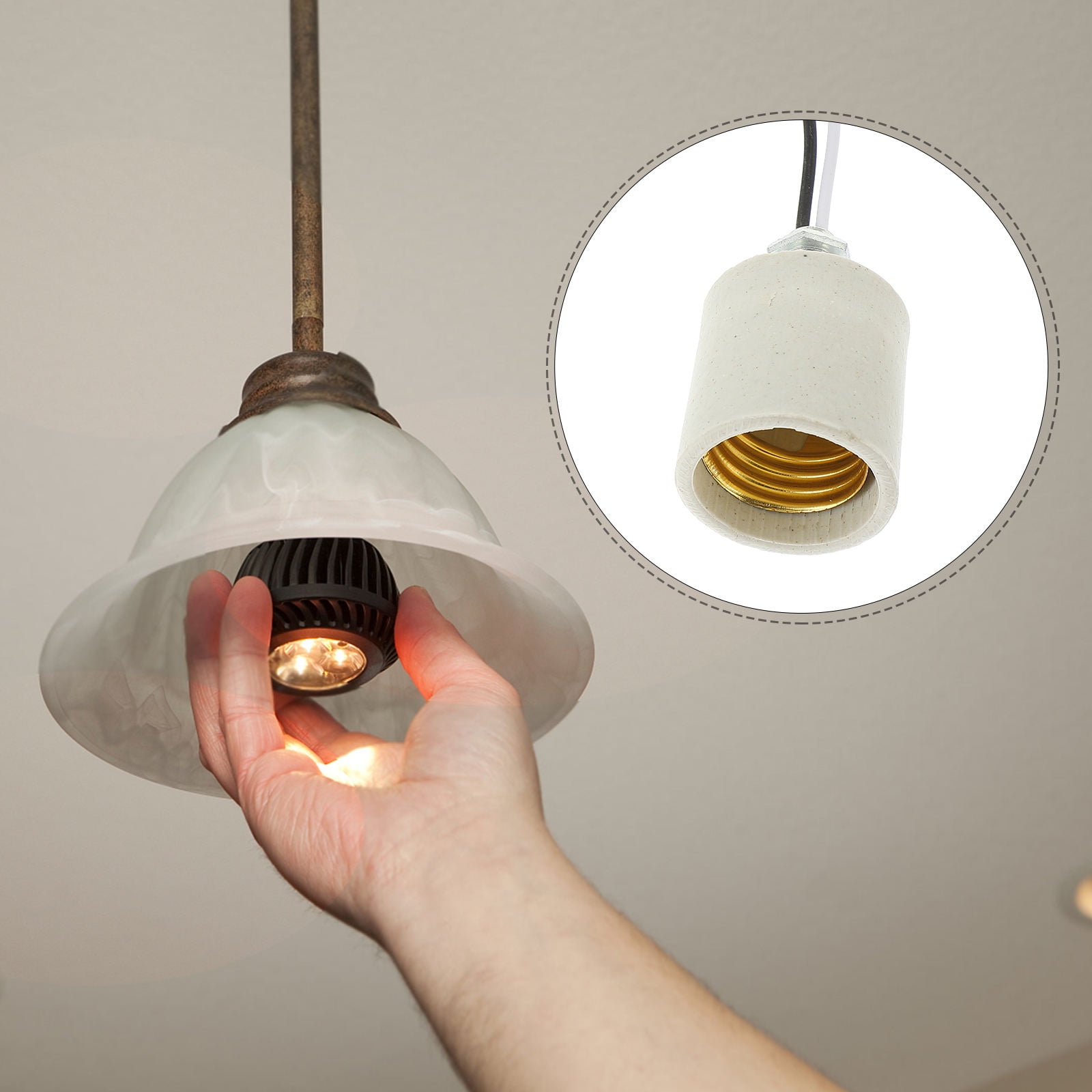 GOOHOCHY 5pcs White E27 Light Socket Lamp Base for Outdoor Lighting ...