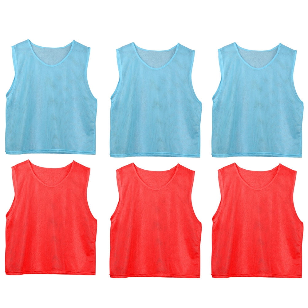 GOOHOCHY 6 Pcs Kids Football Training Vest Team Practice Vests Pinnies ...