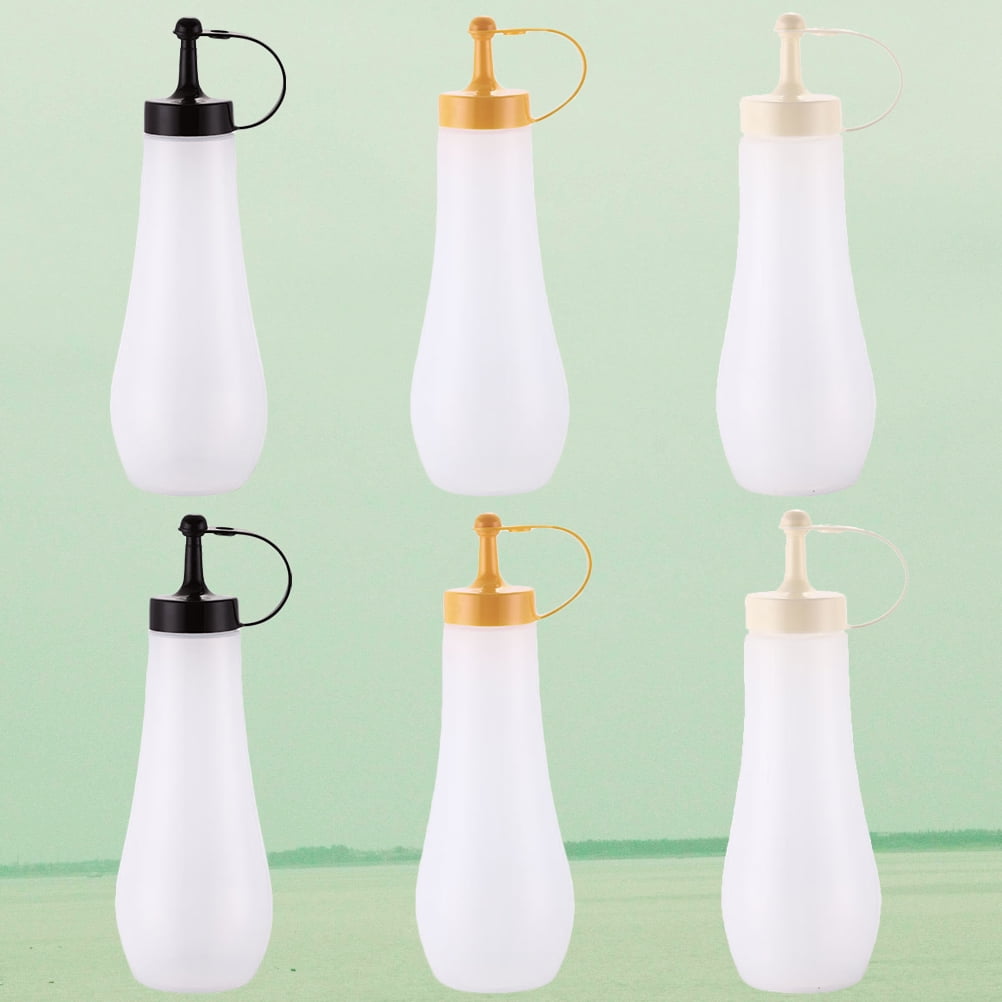 GOOHOCHY 6 Pcs Mustard Bottle Sauce Containers Squeeze Mini Bottles for ...