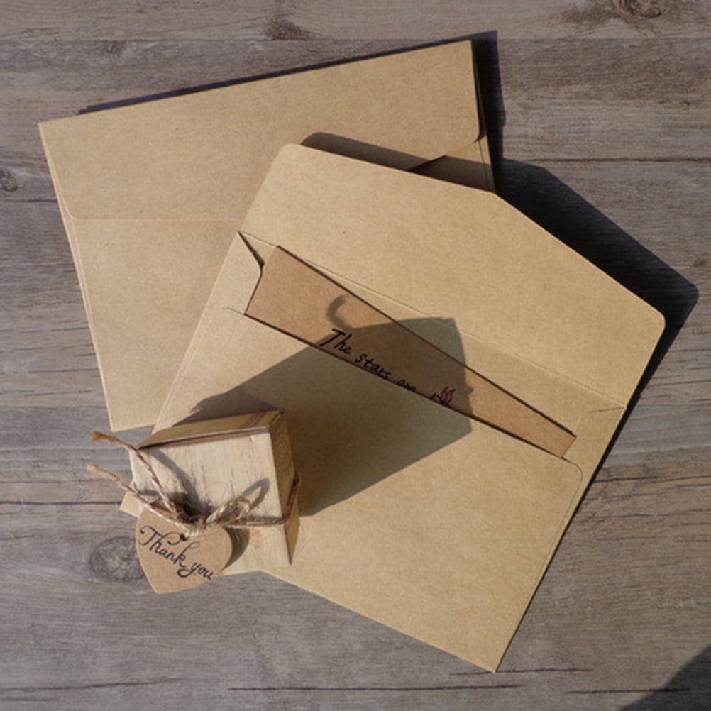 GOOHOCHY 60 Pcs Classic Letter Pattern Envelopes Postcard Containers ...