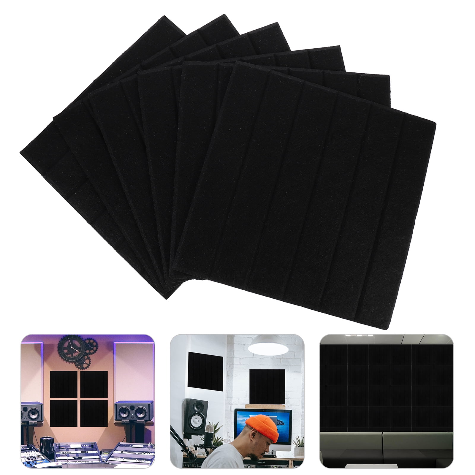 GOOHOCHY 6PCS Simple Acoustic Panels Vertical Stripe Soundproofing ...