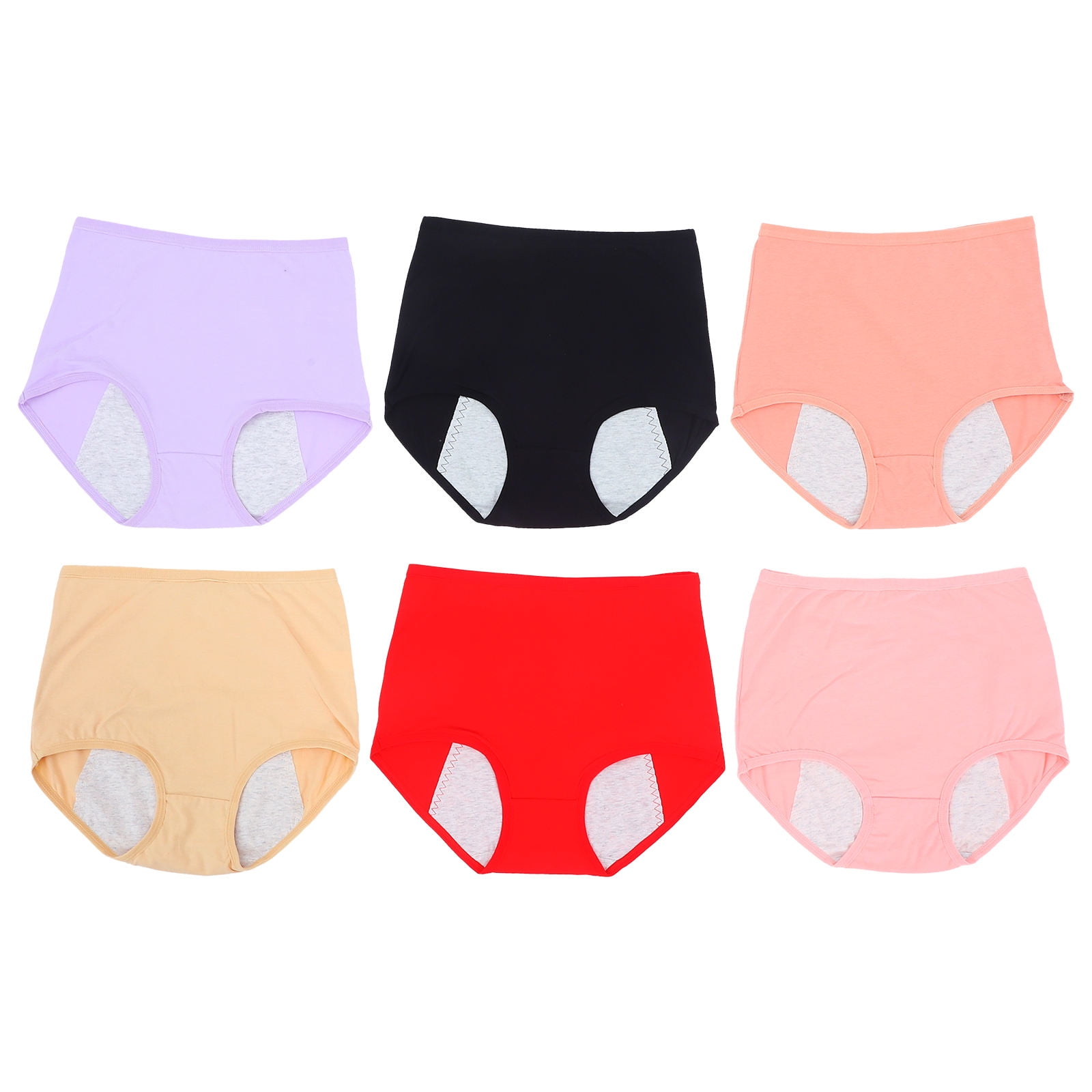 GOOHOCHY 6Pcs Women Period Briefs with Cotton and Spandex for Maximum ...