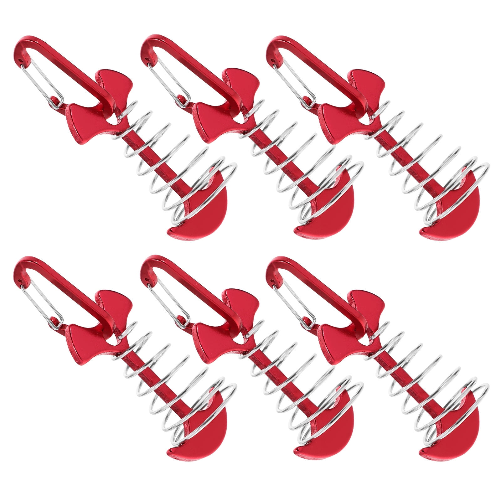 GOOHOCHY 6Set Red Aluminum Fish Bone Pegs for Fixing Tents Anchoring ...
