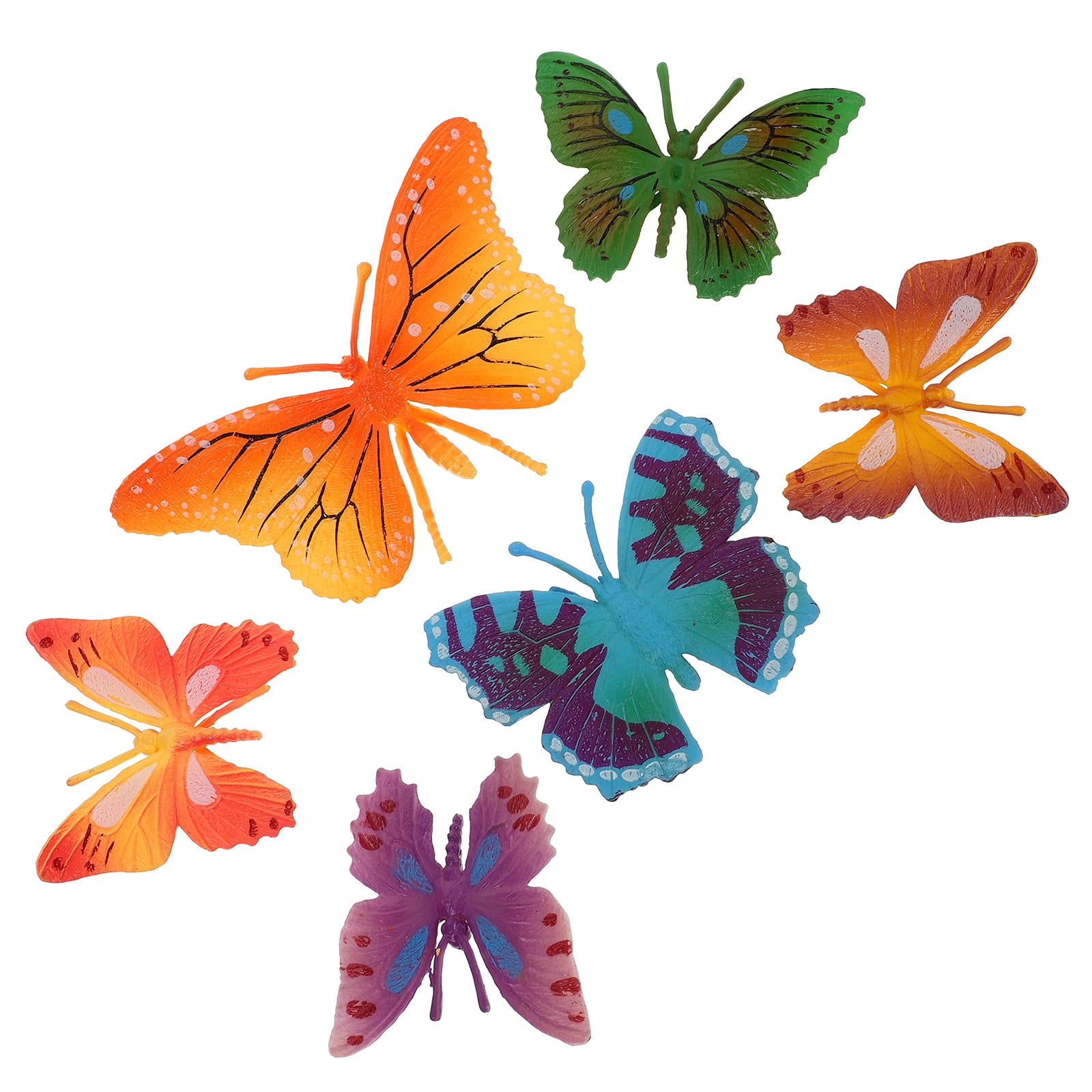 GOOHOCHY 6pcs Butterfly Simulation Model Colorful Rubber Butterflies ...