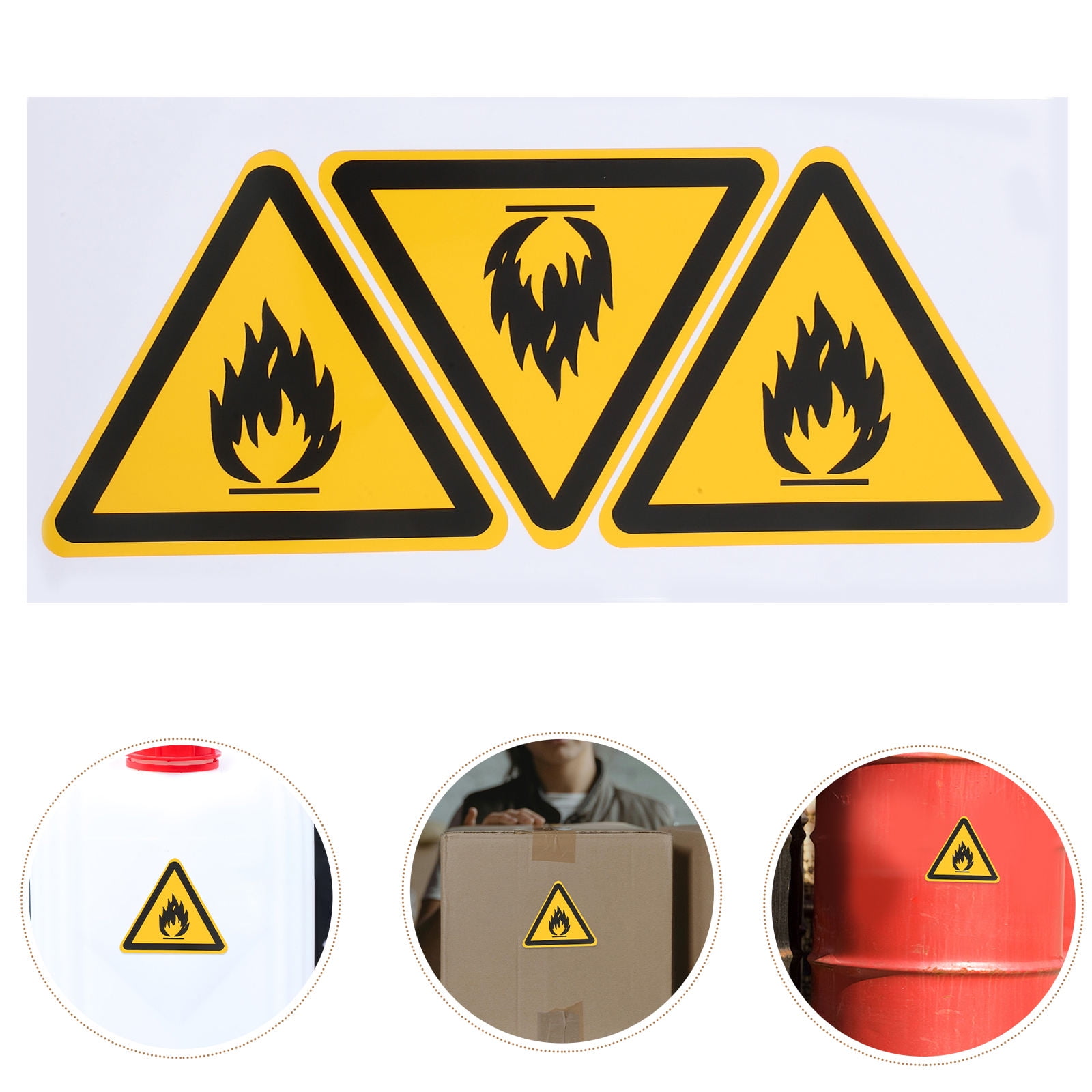 GOOHOCHY 6pcs Flammable Stickers Safety Sign Flammable Sign Warning ...