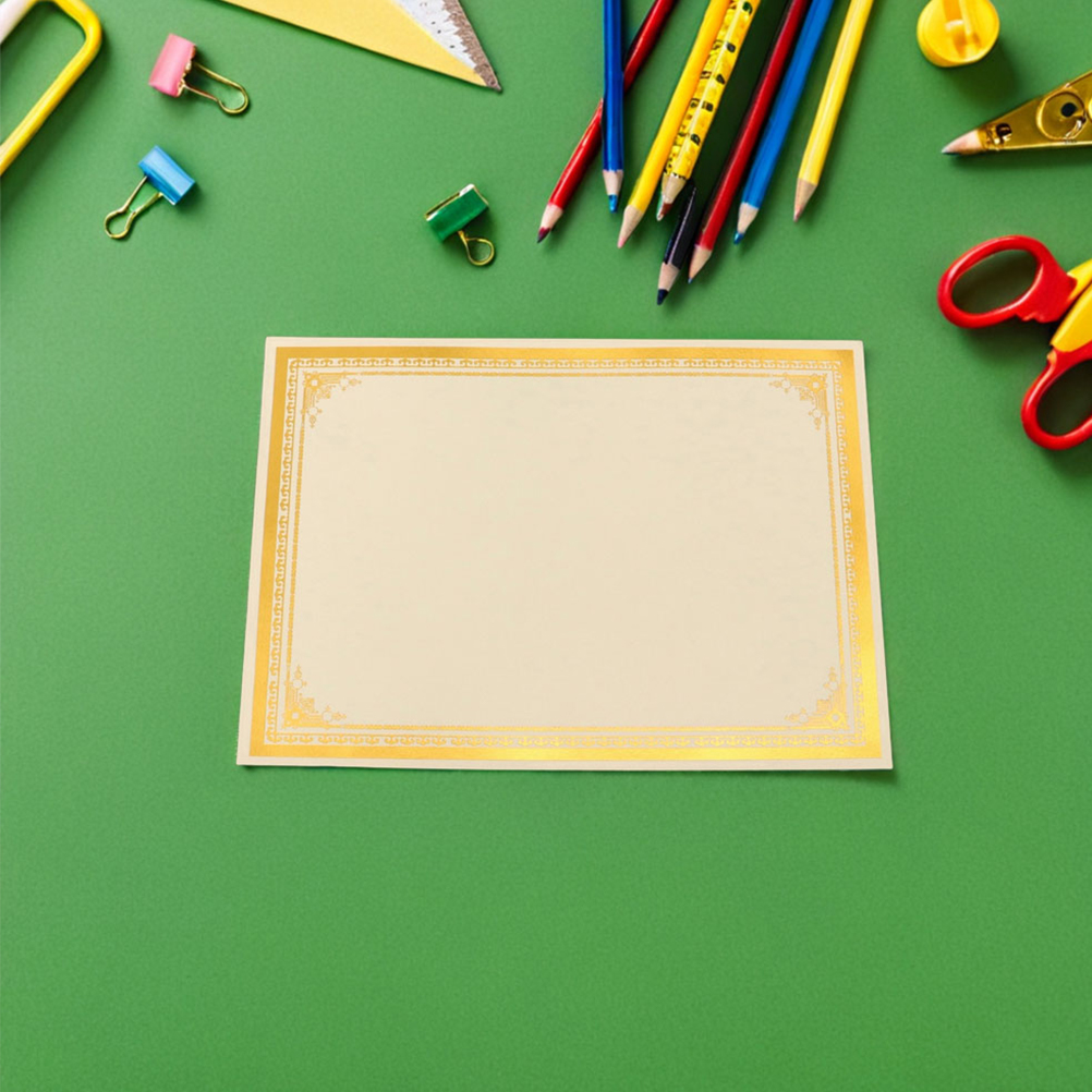 GOOHOCHY 6pcs Gold Foil Border Blank Certificate Paper for Printing ...