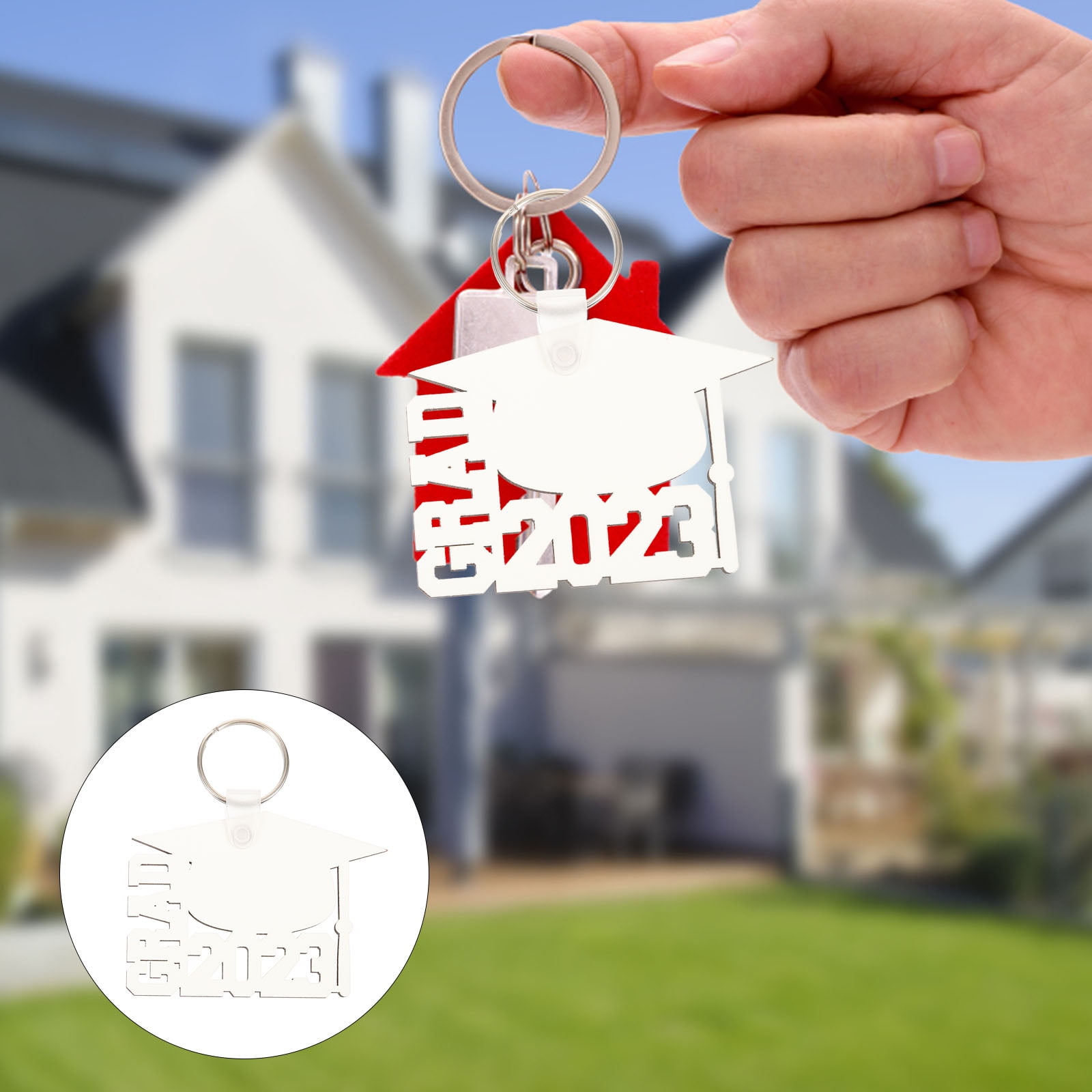 GOOHOCHY 6pcs Graduation Heat Transfer Keychains Blank DIY Graduation ...