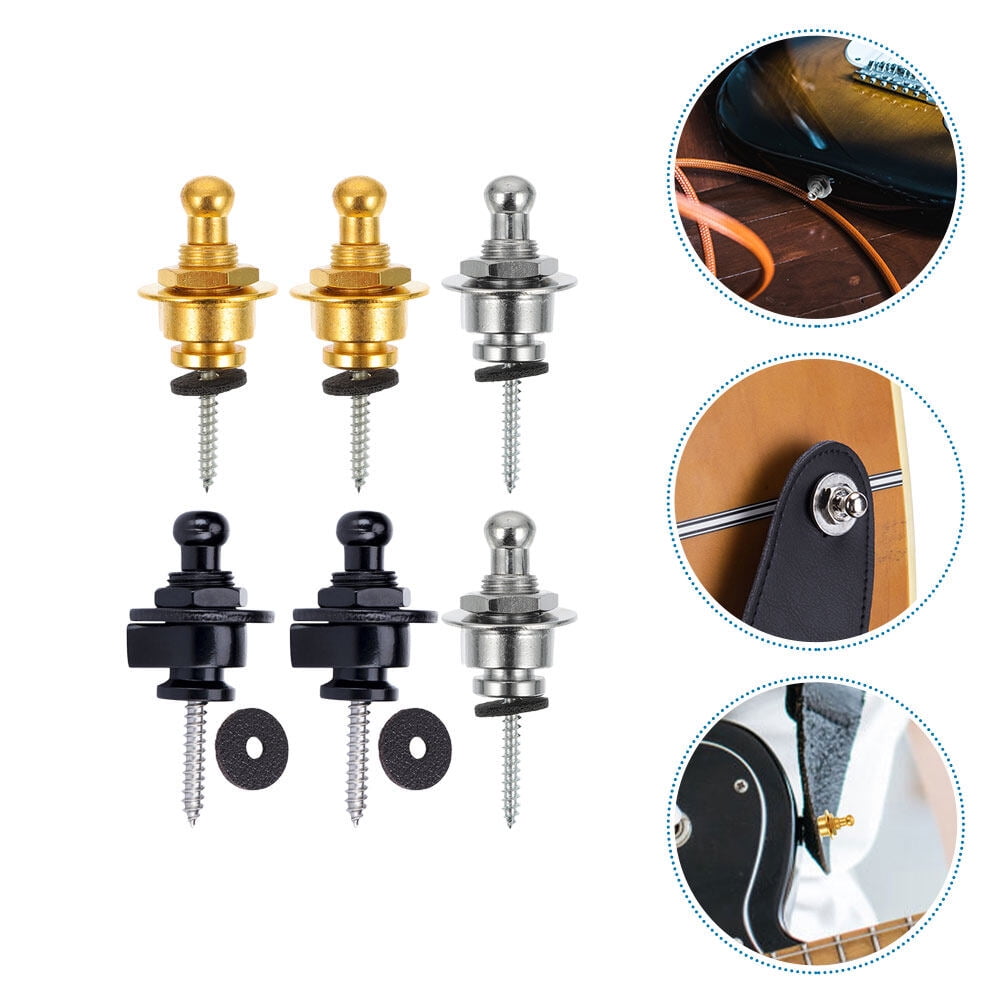 GOOHOCHY 6pcs Guitar Strap Locks Buttons Heavy Duty Metal Button for ...