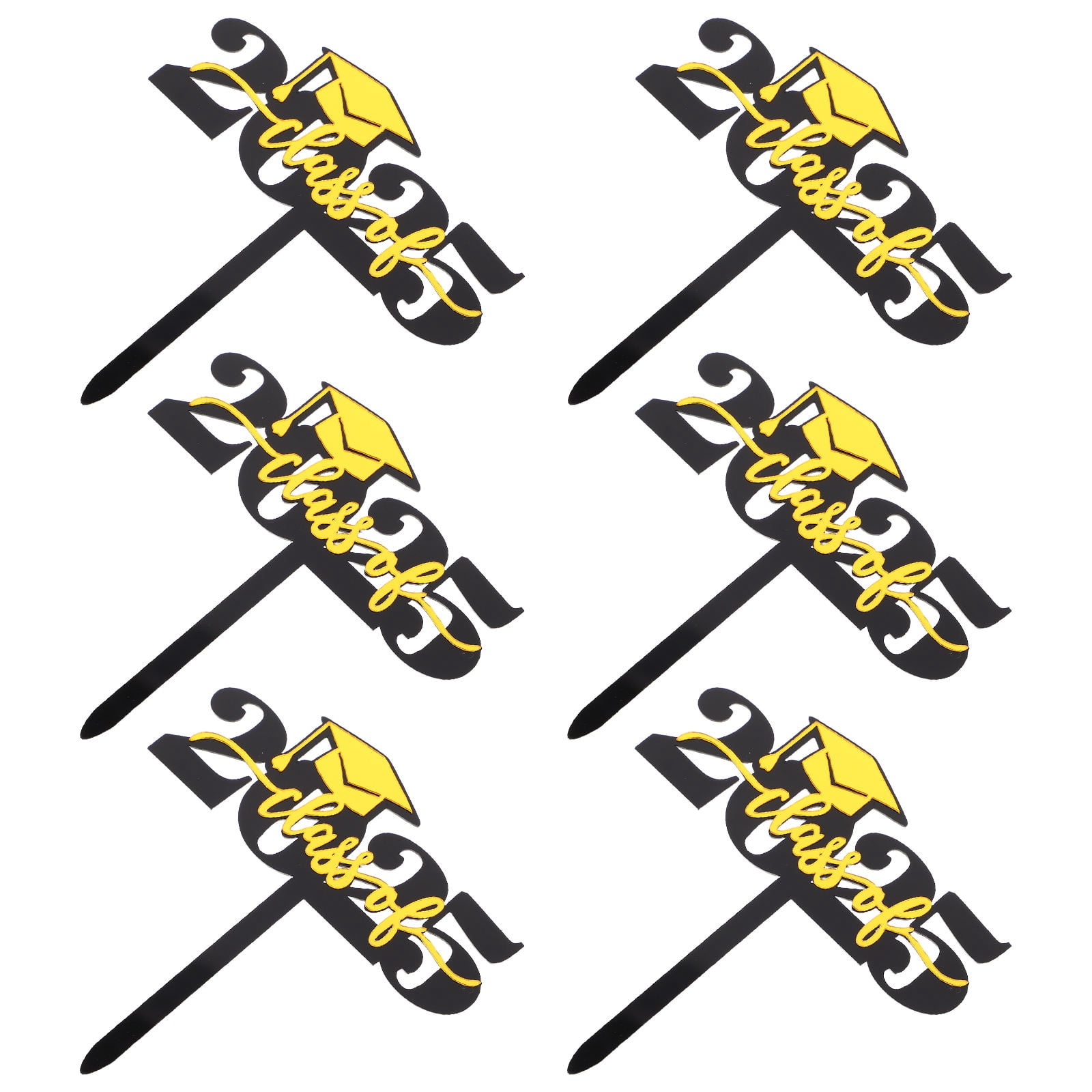 GOOHOCHY 6pcs Happy Graduation Cake Toppers Graduation Season Plastic ...