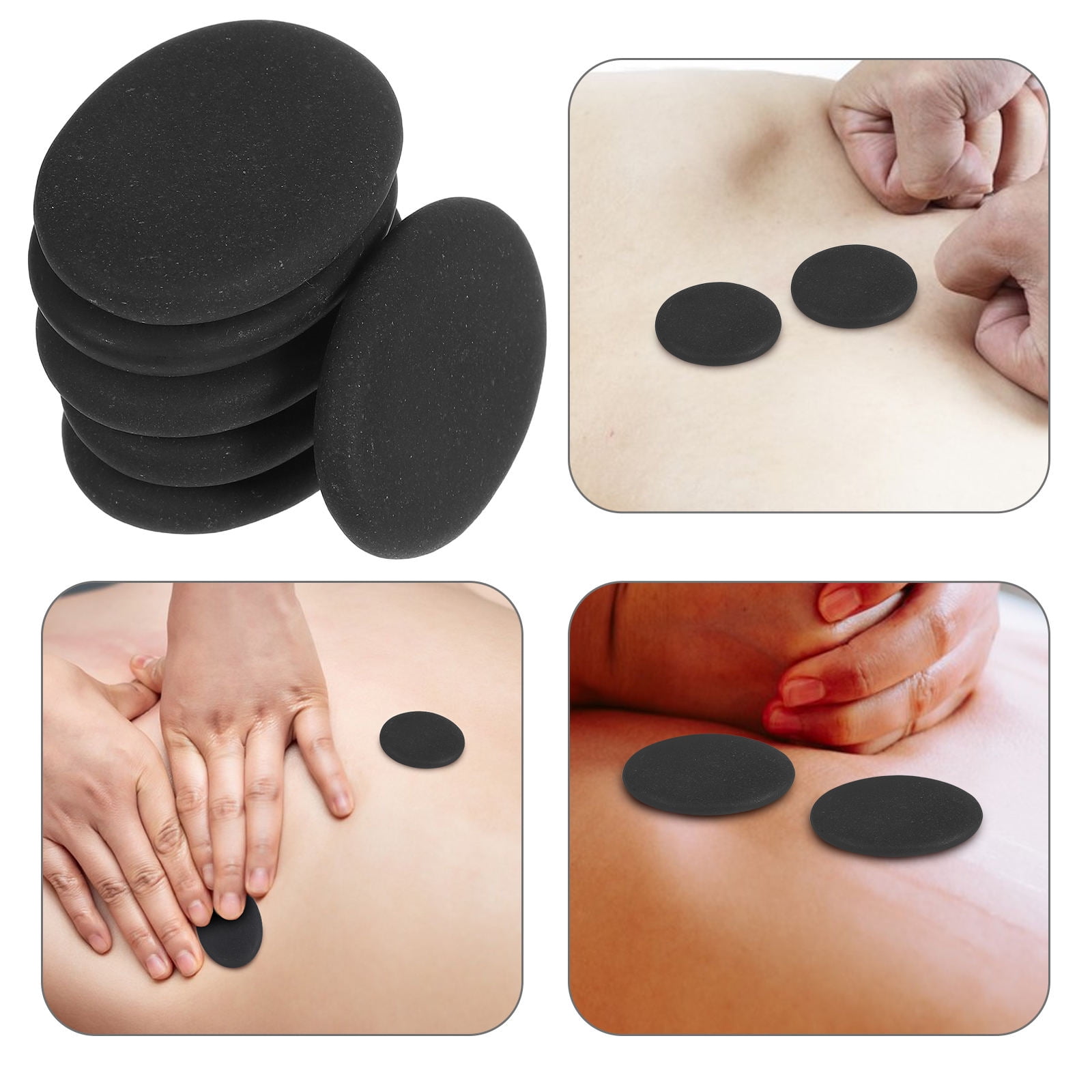 GOOHOCHY 6pcs Hot Stones Heated Warmer Stone Rocks for Massage SPA ...