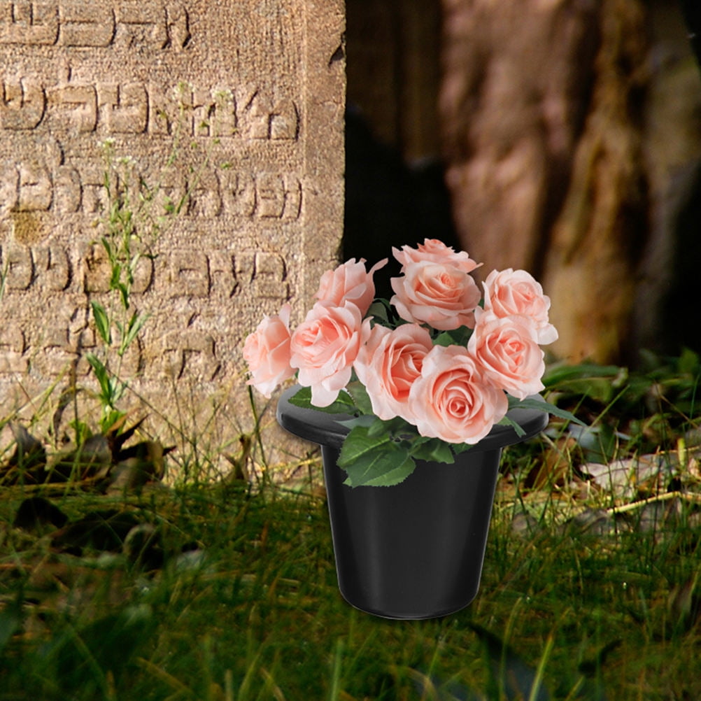 GOOHOCHY 6pcs Memorial Vase Cemetery Grave Flower Holder Graveyard ...