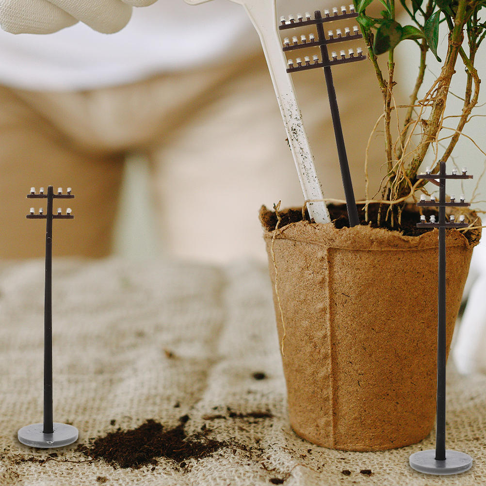 GOOHOCHY 6pcs Miniature Telephone Poles Trains Scene Layout Sand Table ...