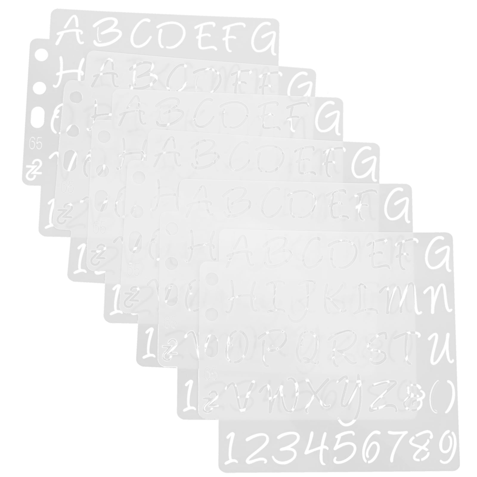 GOOHOCHY 6pcs Multi-Use Letter And Number Stencils Reusable Plastic ...