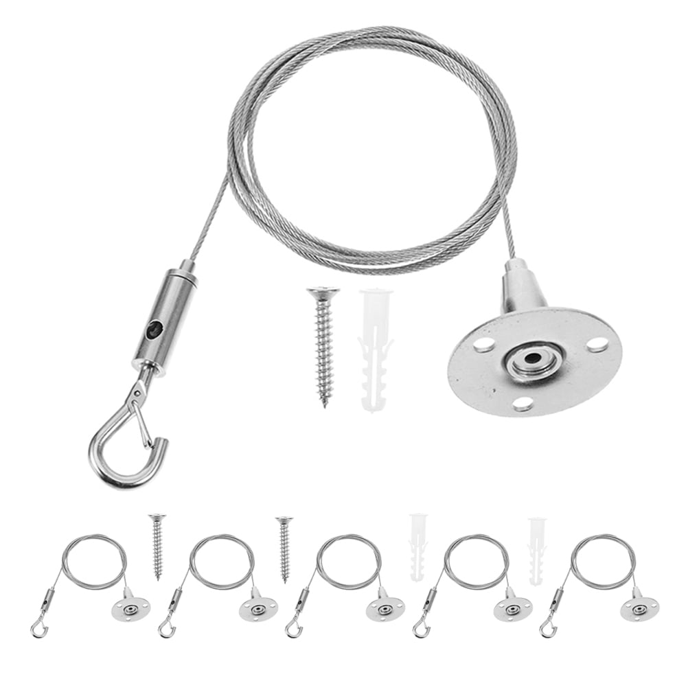 GOOHOCHY 6pcs Picture Hanging Picture Rail Hook And Wire Adjustable ...