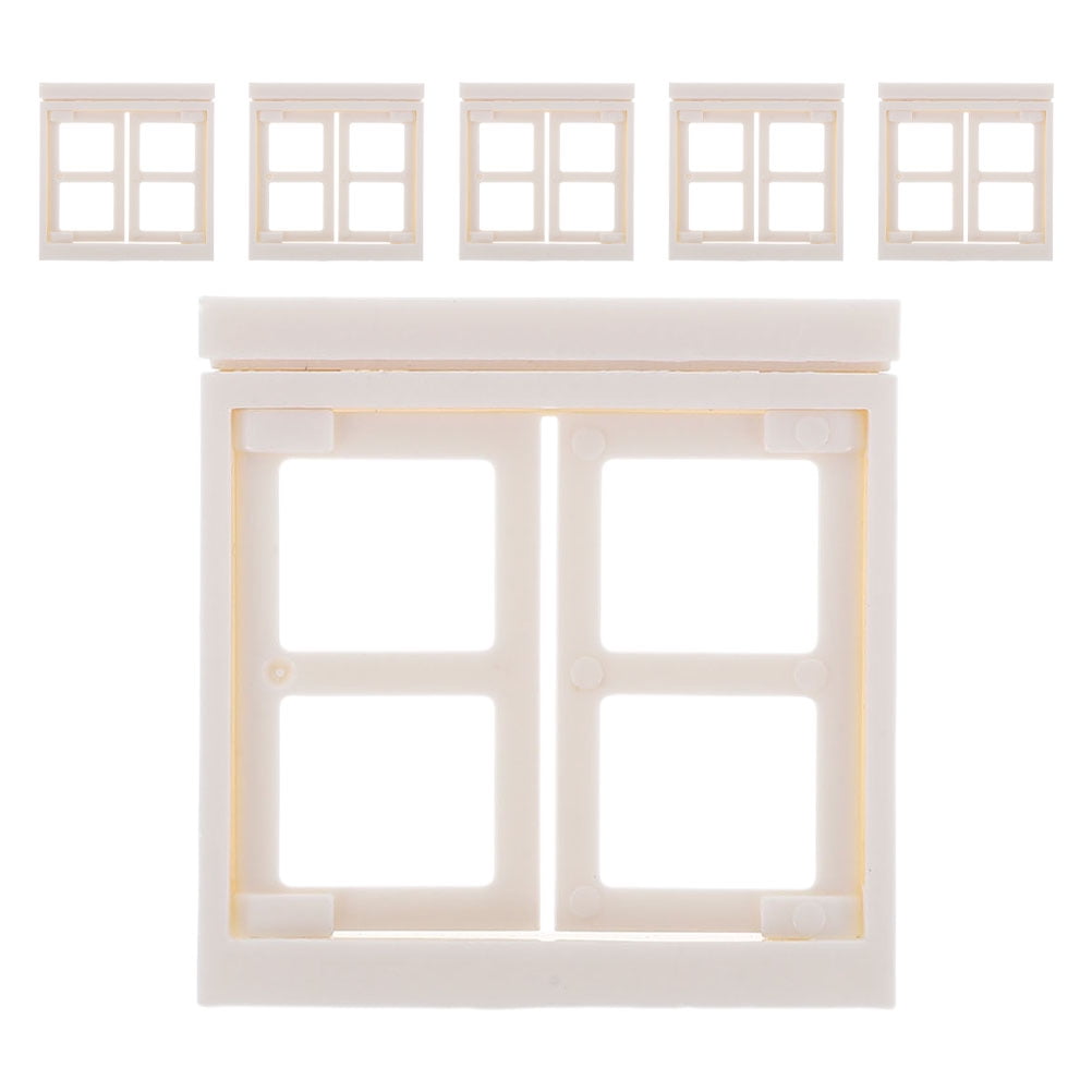 GOOHOCHY 6pcs Plastic Miniature Windows For Dollhouse Diy House ...