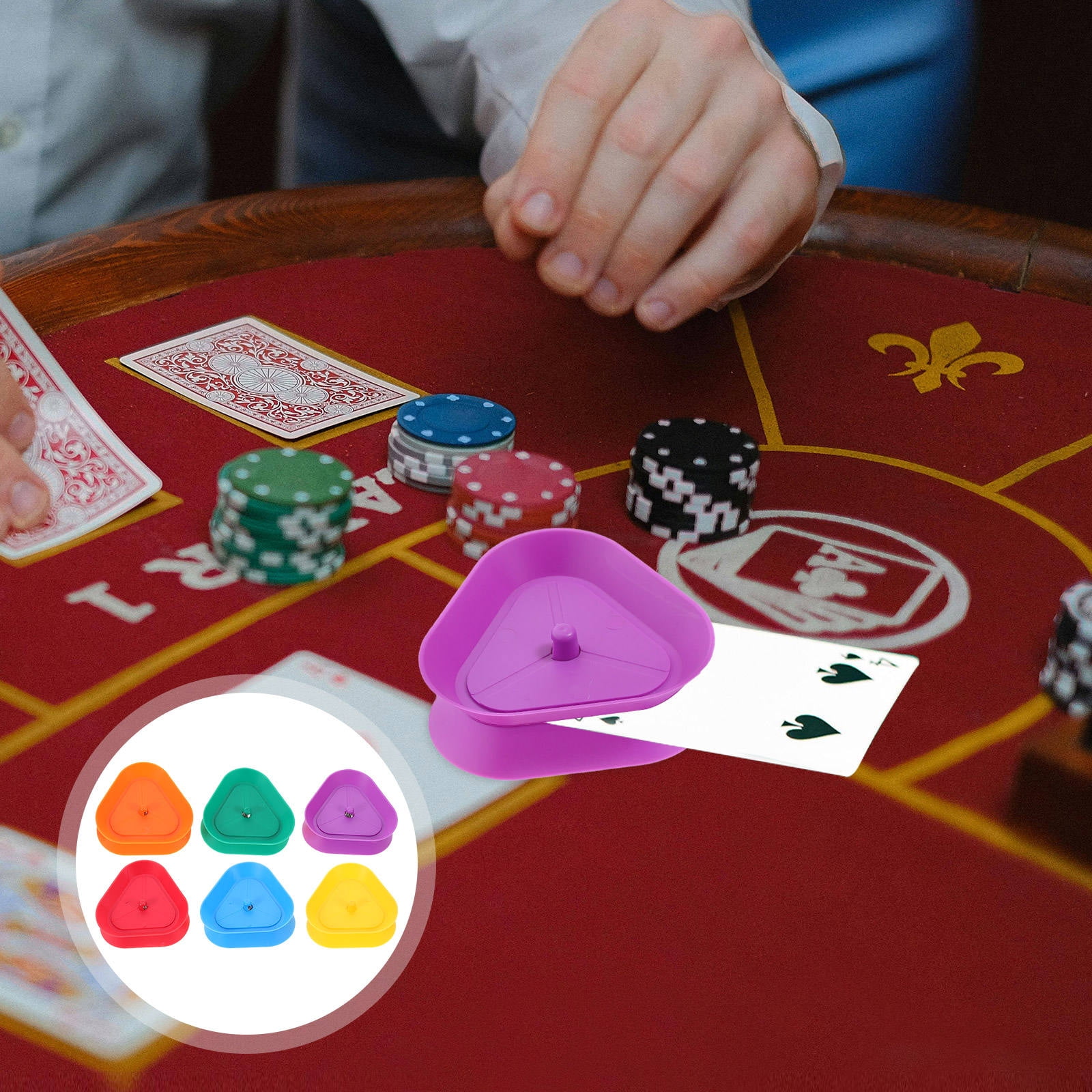GOOHOCHY 6pcs Triangle Poker Card Holders Plastic Bridge Playing Card ...