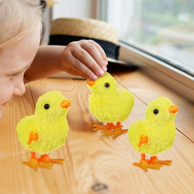 GOOHOCHY 6pcs Wind-Up Plush Jumping Chick Toys Hopping Toys Realistic ...
