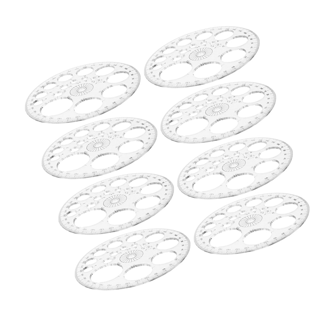 GOOHOCHY 8 Pcs Circle Drawing ° Protractor Clear and Ruler Template ...