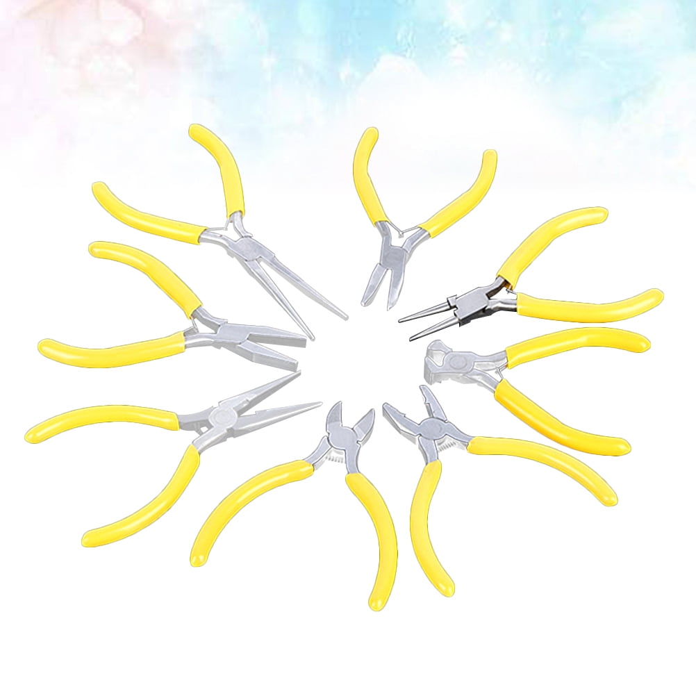 GOOHOCHY 8 Pcs Needle Nose Pliers Tool Pliers with Teeth M Yellow ...