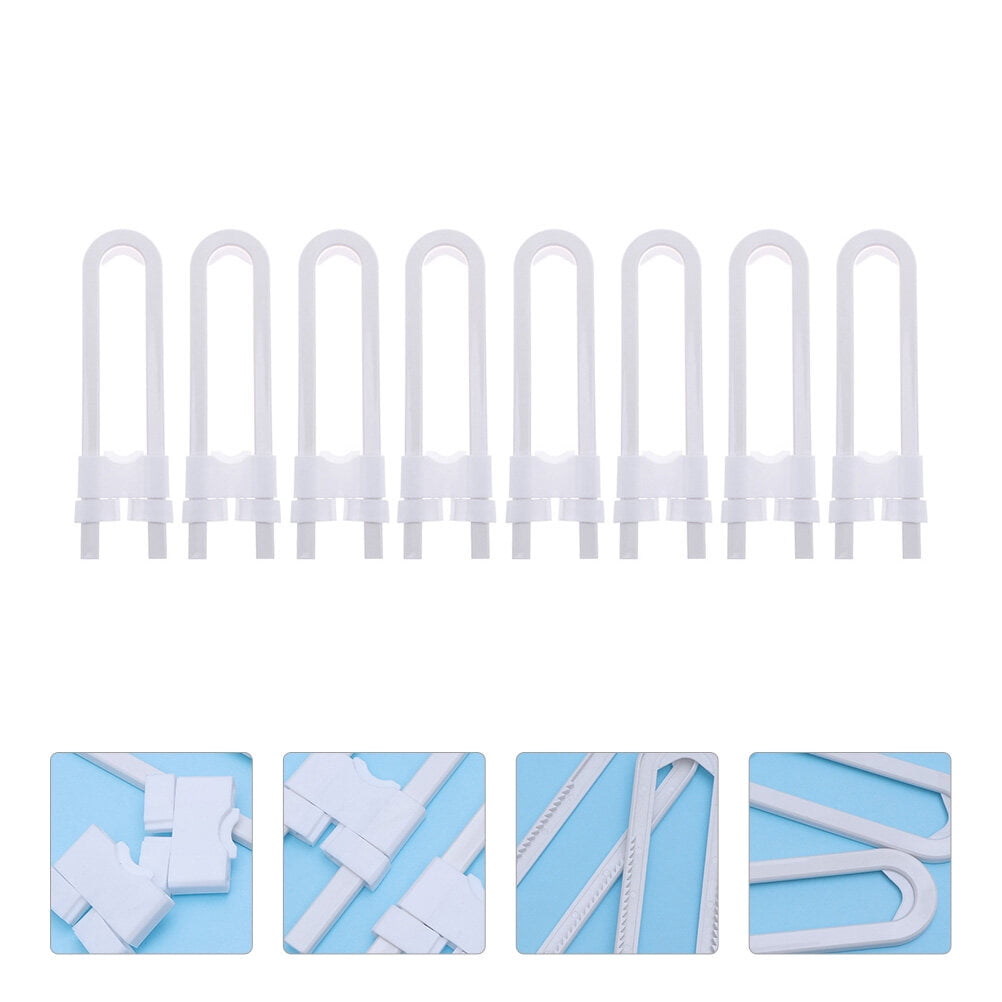 GOOHOCHY 8 Pcs Safe Door Lock U-shaped Lock Baby 18X5.2CM White ...