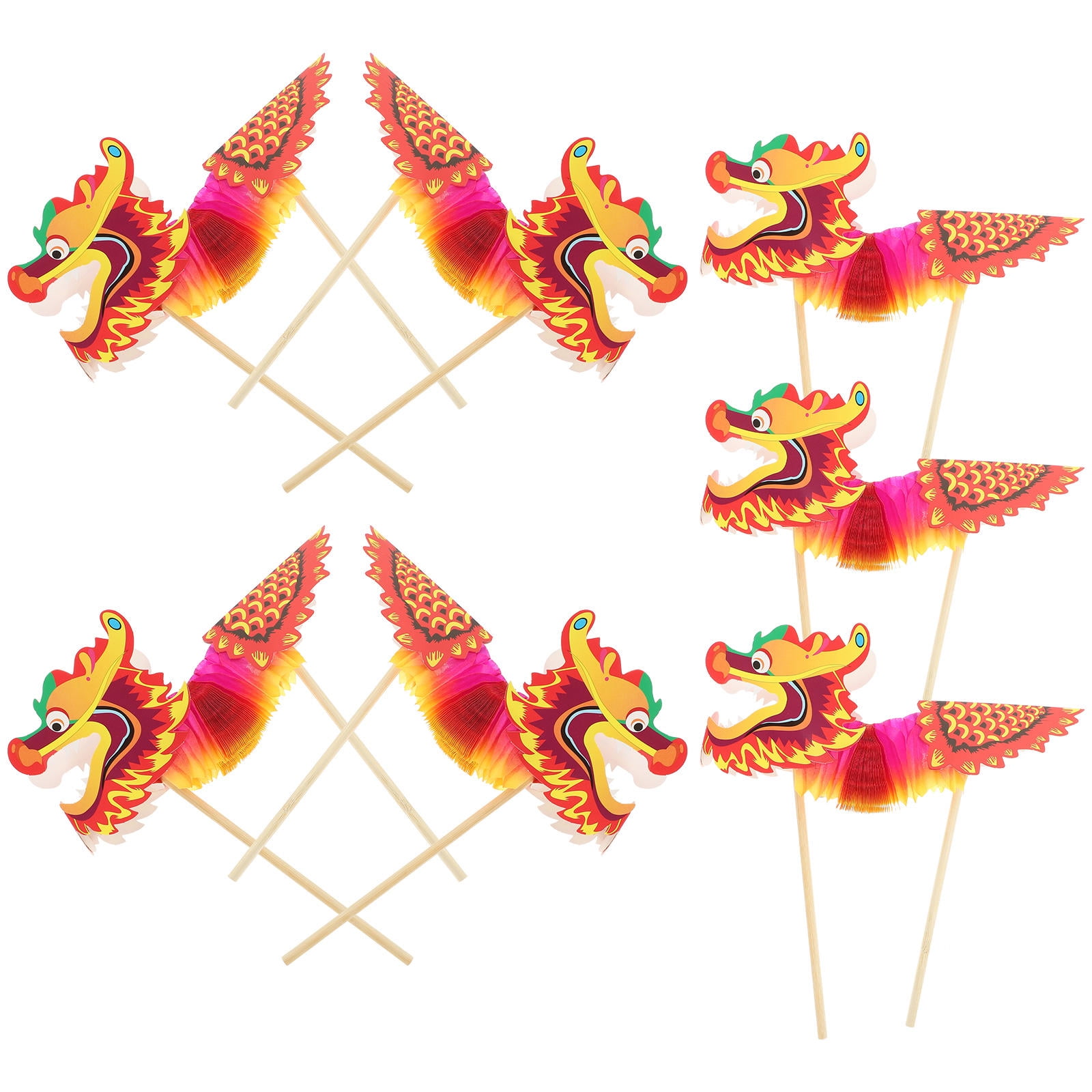 GOOHOCHY 8 Pcs Small Dragon Head Props Paper Dragon Props Child 19 ...