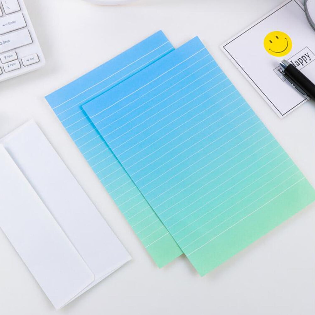 GOOHOCHY 8 Sets Creative Fresh Color Gradient Envelopes Letter Paper ...