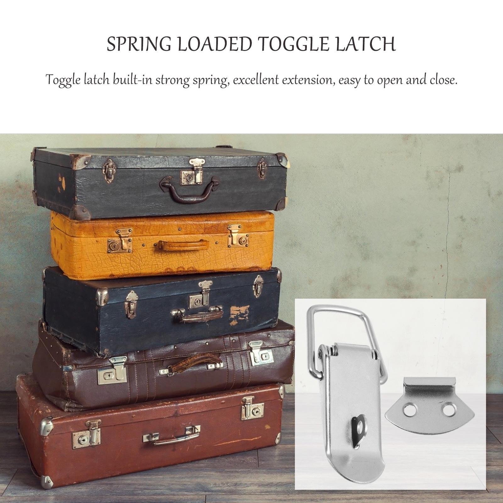 FUTUREORYY Stainless Steel Spring Buckle Latch Silver 8 Sets 3.5X1.3in ...