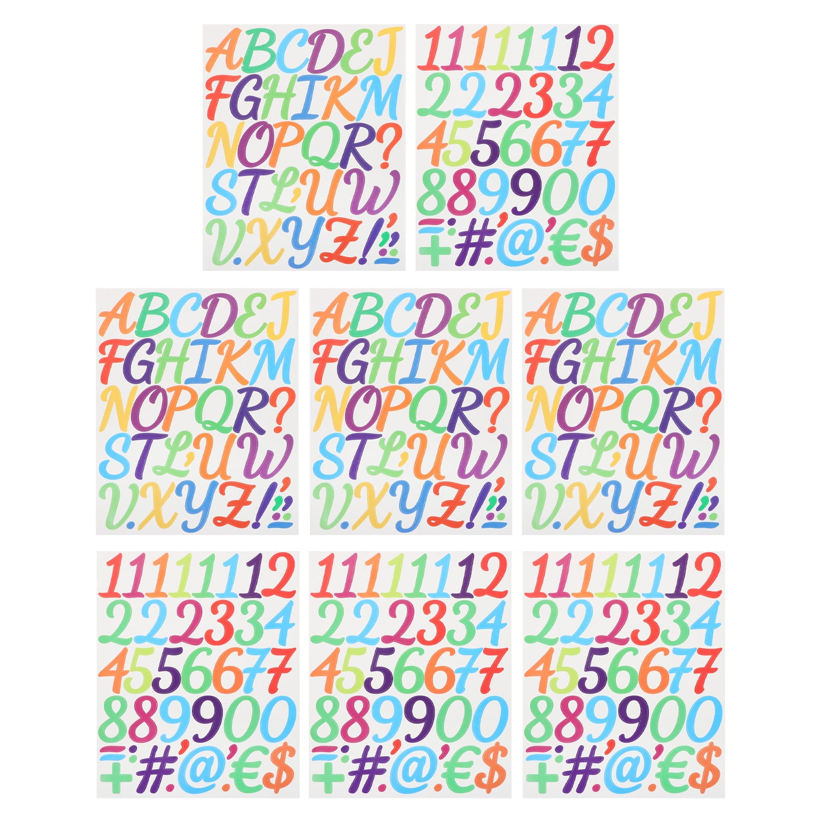 GOOHOCHY 8 Sheets Digital Stickers Alphabet and Number Decals Scrapbook ...