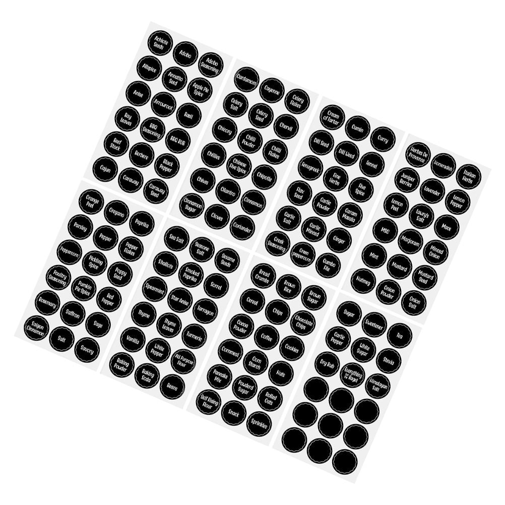 GOOHOCHY 8 Sheets Spice Labels Spice Labels Stickers Waterproof ...
