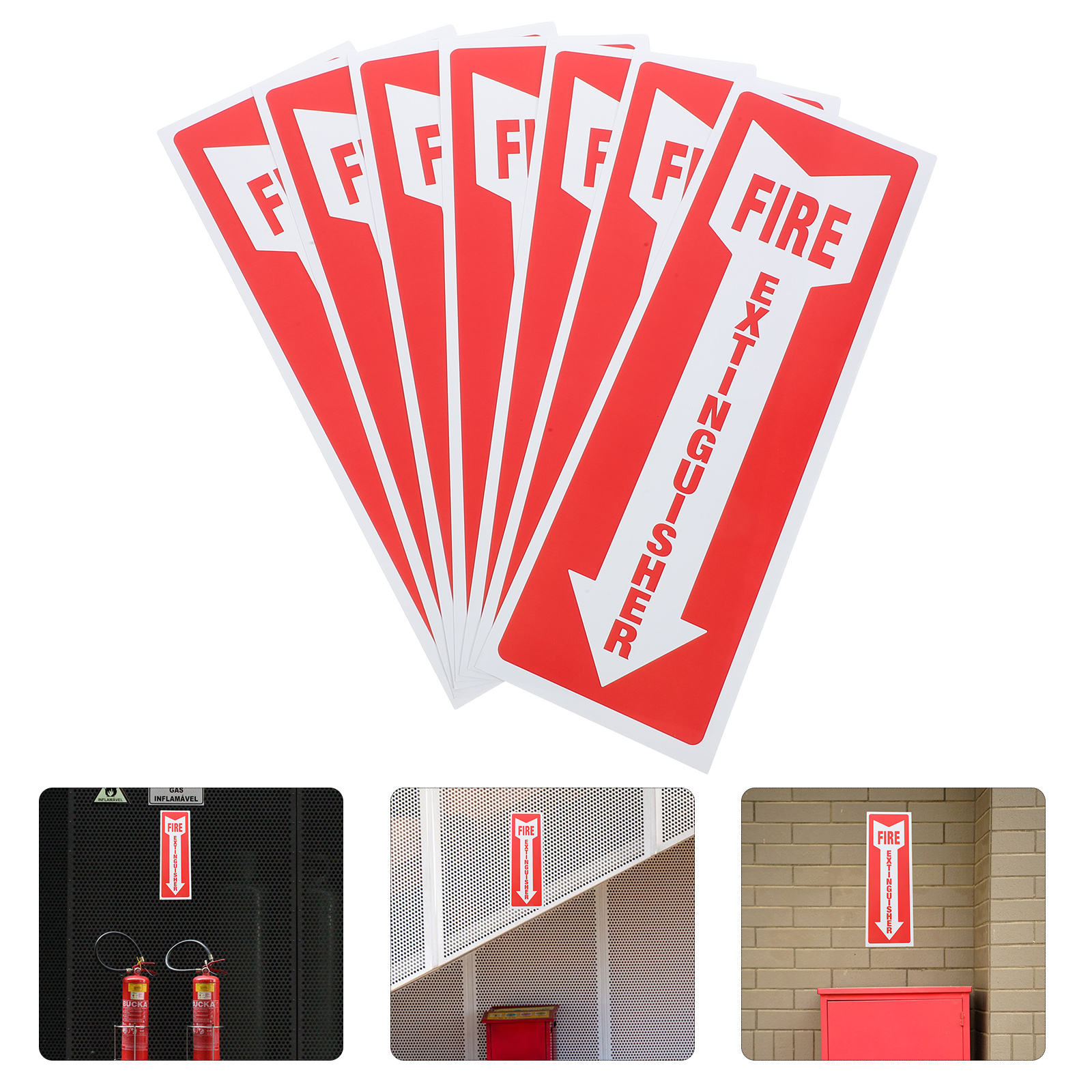 GOOHOCHY 8 pcs Fire Extinguisher Sign Stickers with Adhesive Decals for ...