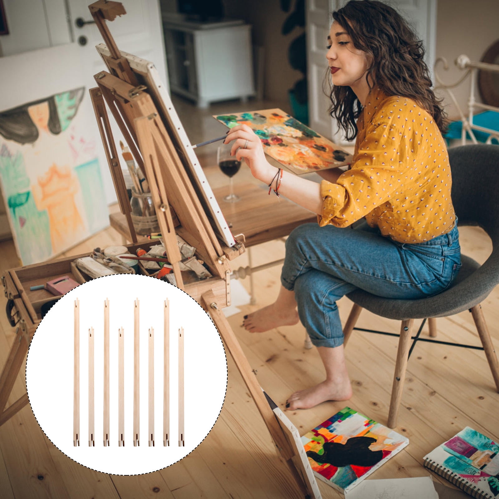 GOOHOCHY 8pcs Solid Wood Picture Frame Strips DIY Canvas Frames for ...