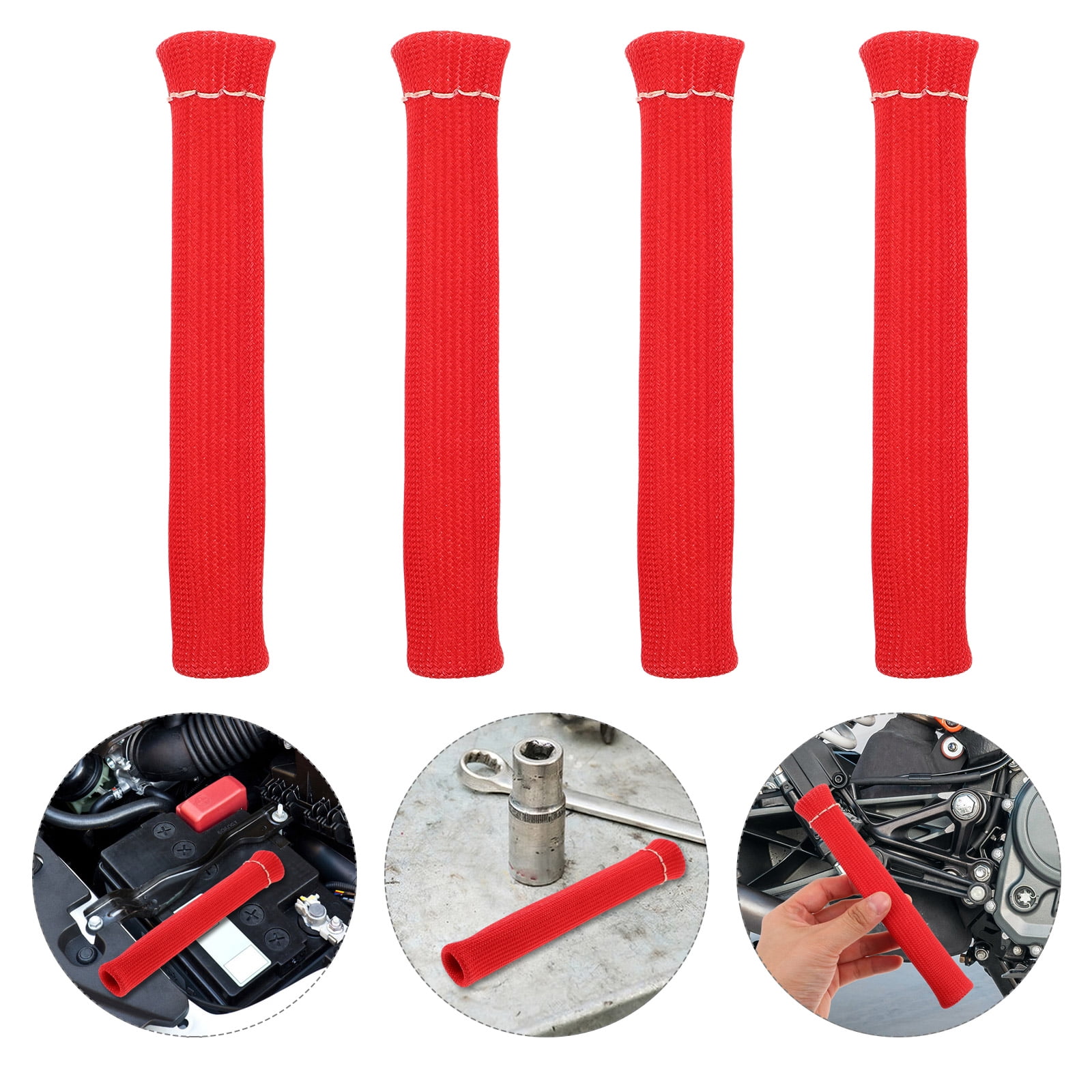 GOOHOCHY 8pcs Spark Plug Boot Heat Wrap Spark Plug Sleeve Exhaust Heat ...