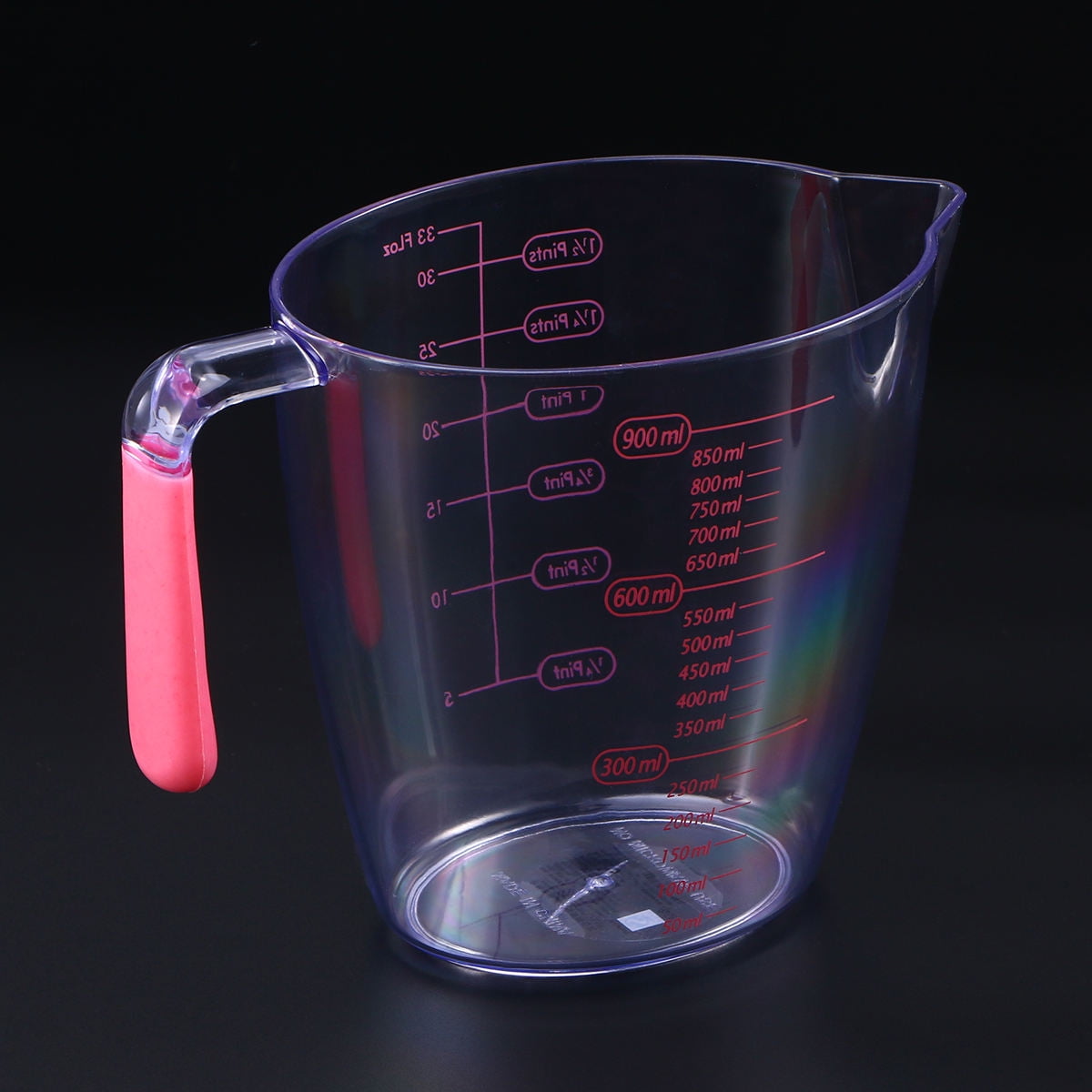 GOOHOCHY 900ml Transparent Plastic Measuring Cup with Marking Scales ...