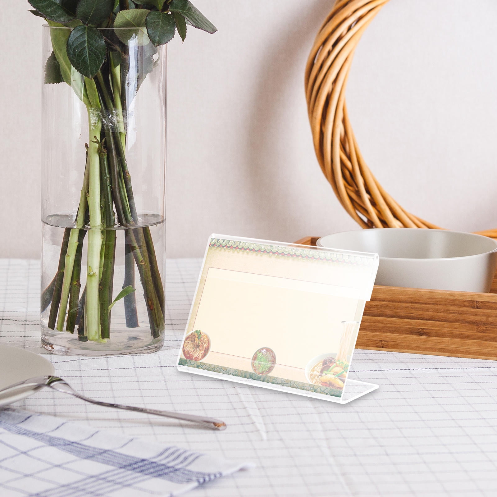 GOOHOCHY Acrylic L Shape Sign Holder for Price Display and Advertising ...