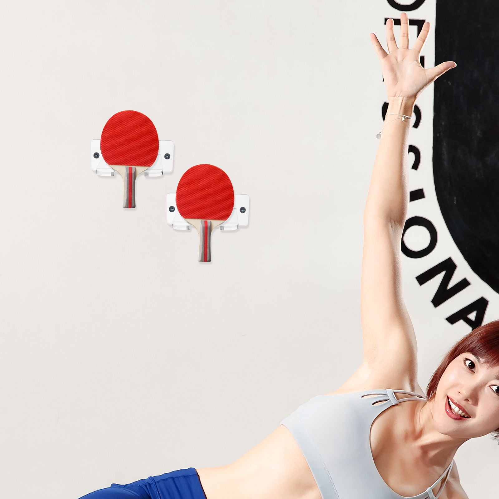GOOHOCHY Wall Mounted Table Tennis Paddle Display Rack Made of Acrylic ...