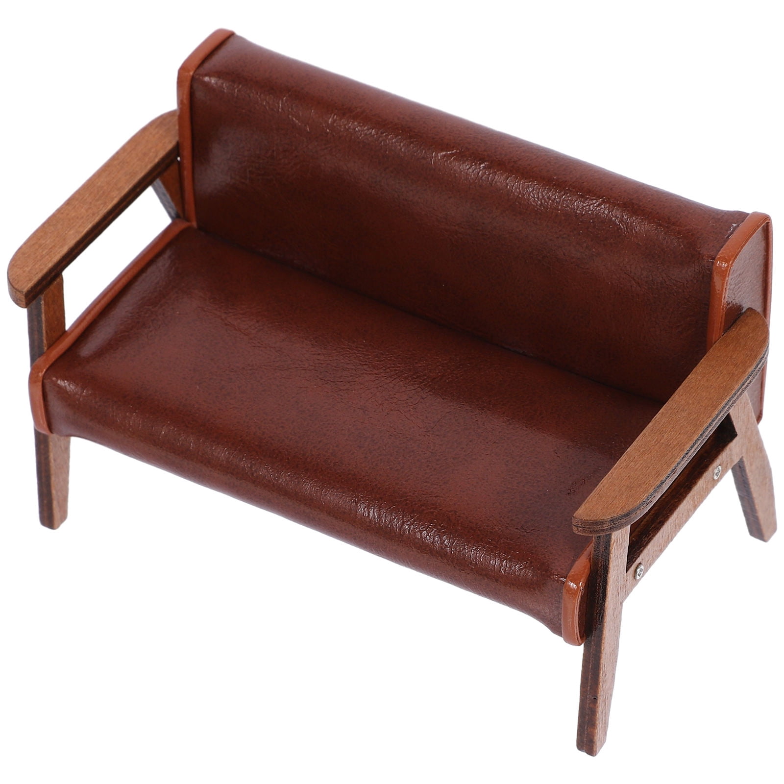 GOOHOCHY Adorable Mini Vintage Chair Model for Doll House Light Brown ...