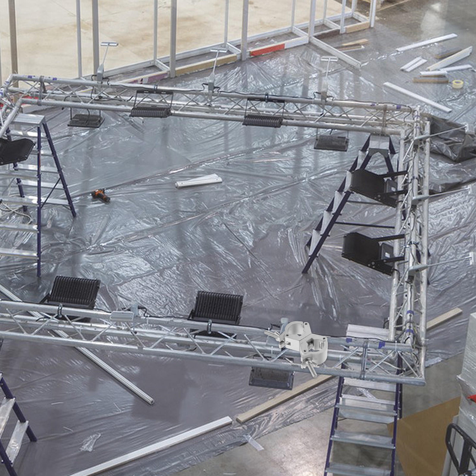 HINTRMENT Light Fixtures Attachment Clamp Silver Concerts 360 Degree ...