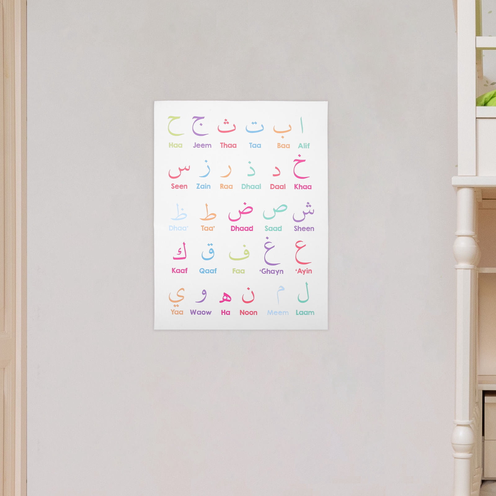 GOOHOCHY Arabic Alphabet Poster For Preschool Homeschooling Childrens ...