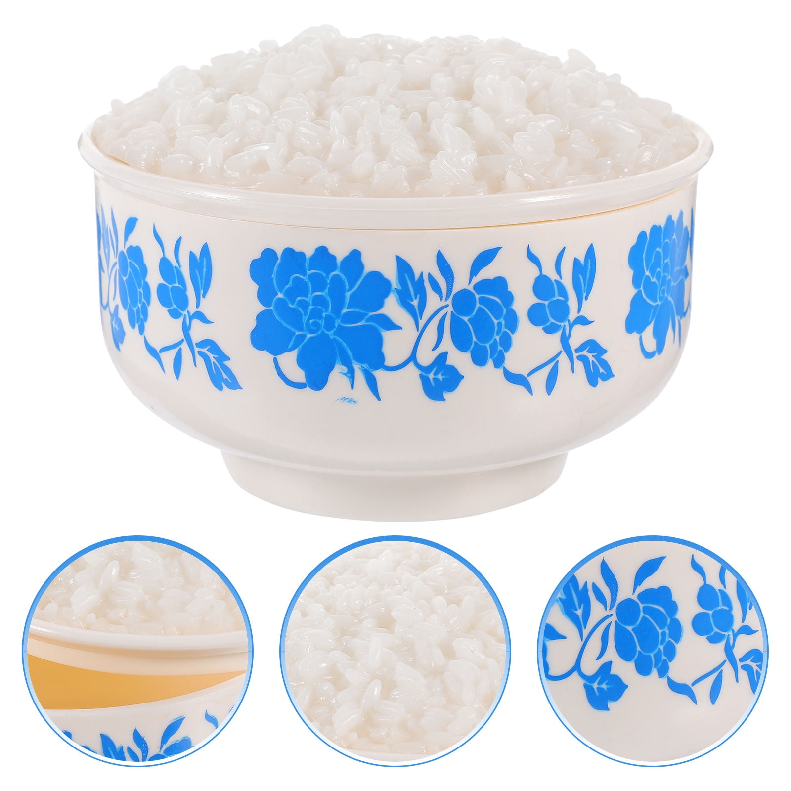 GOOHOCHY Artificial Cooked Rice Prop for Decor White PVC Looks ...