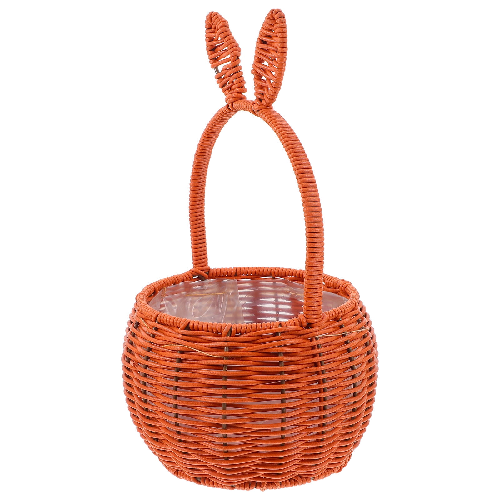 GOOHOCHY Artificial Woven Basket Bunny Ear Fake Rattan Flower Basket ...