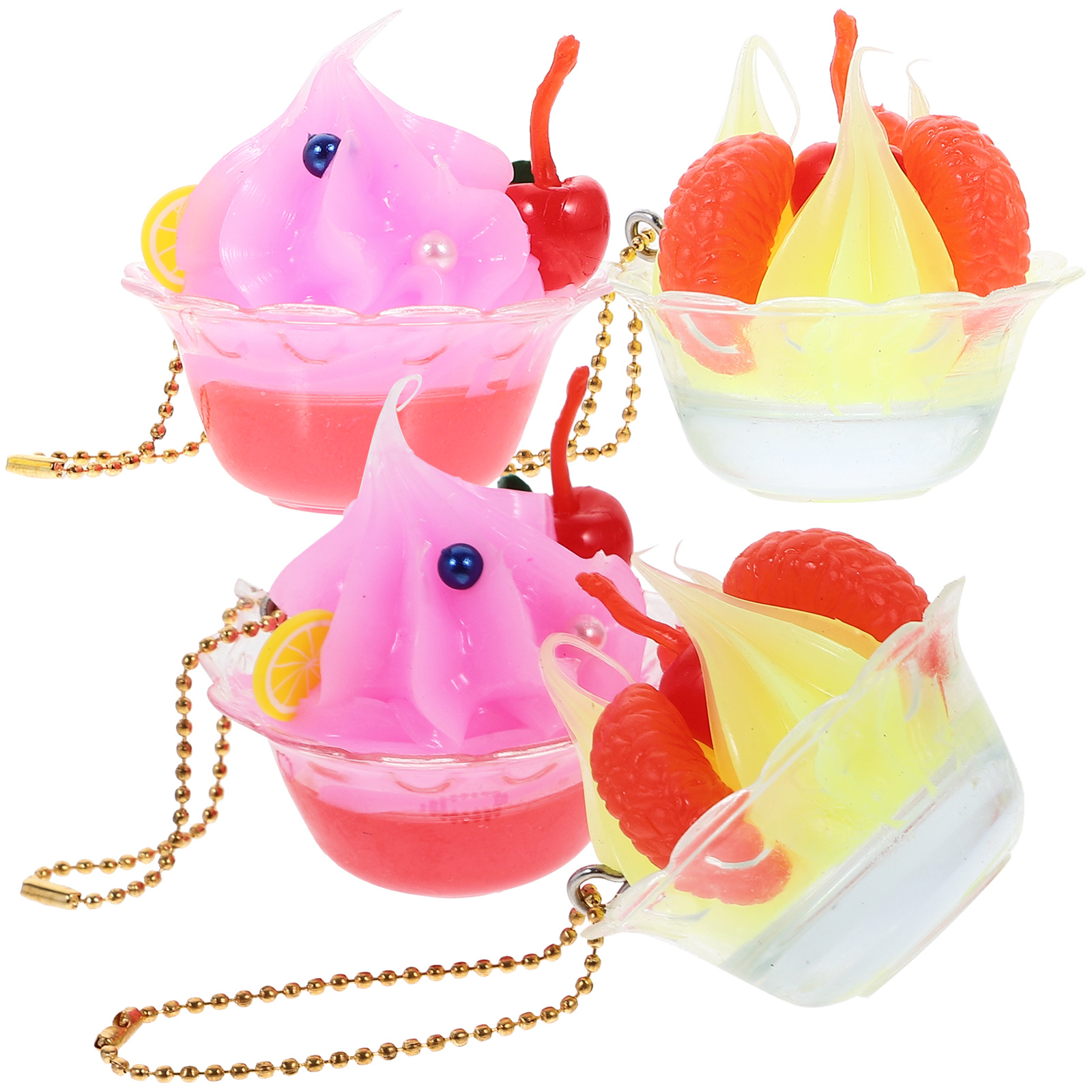 GOOHOCHY Assorted Color Ice Cream Shaped Keychains for Women Cute Bag ...