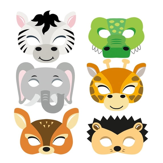 GOOHOCHY Assorted Color Paper Animal Masks for Kids with Elastic Bands ...
