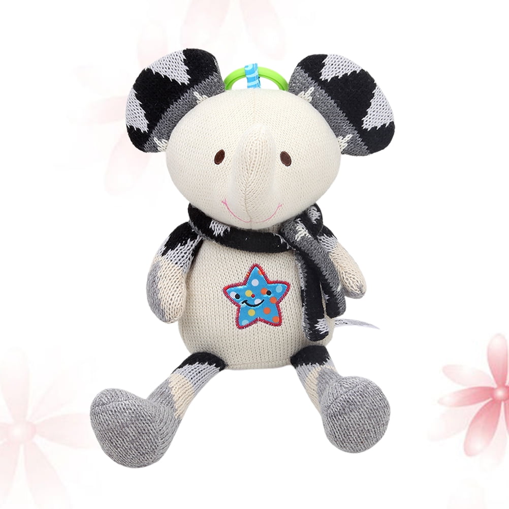 GOOHOCHY Baby Hand Rattle Toy with Plush Elephant Design and Builtin ...