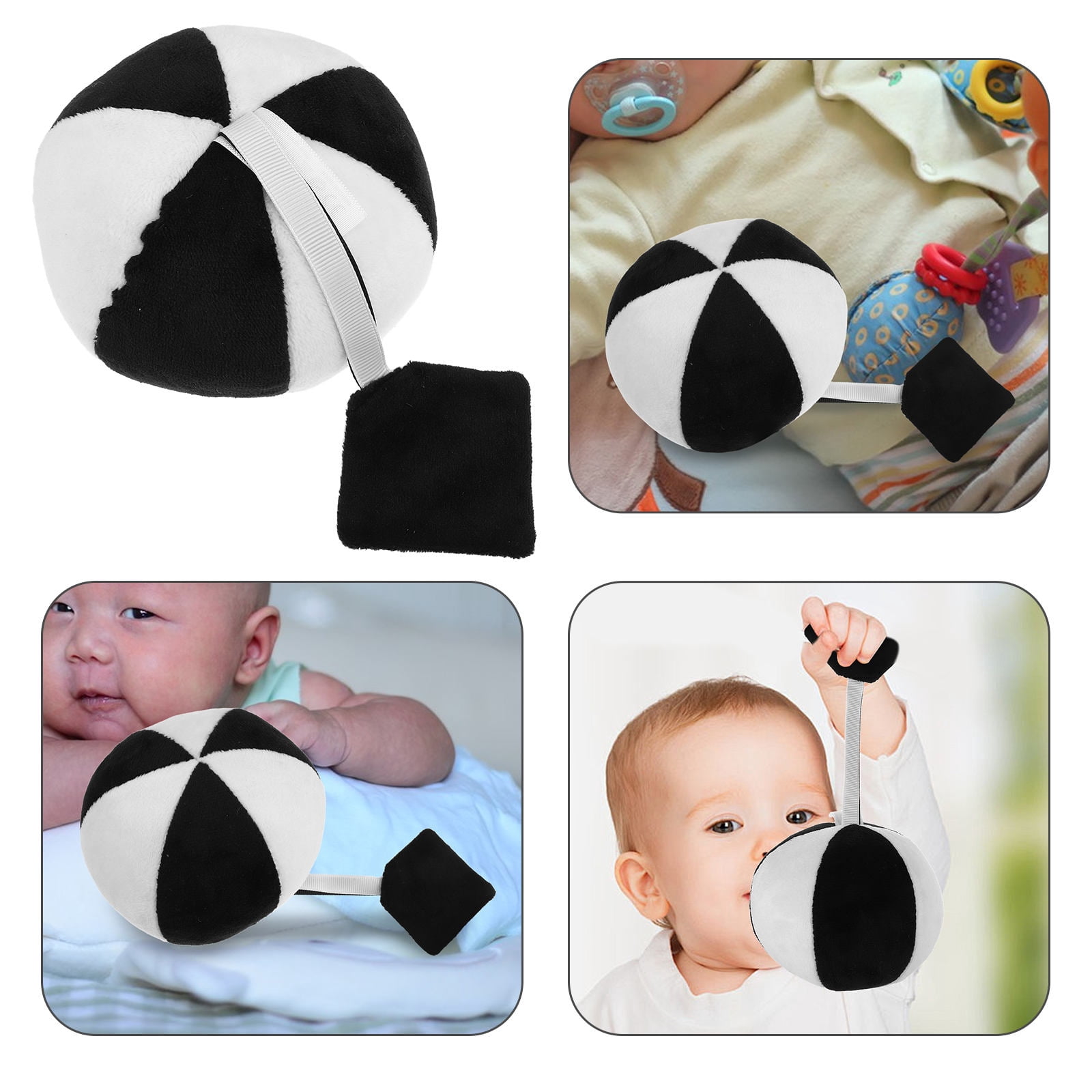 GOOHOCHY Baby Vision Training Ball for 0-3 Months White Black Plush ...